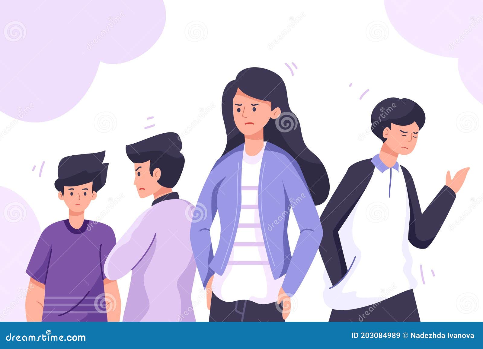 Angry Person in Crowd Vector Illustration Stock Illustration ...