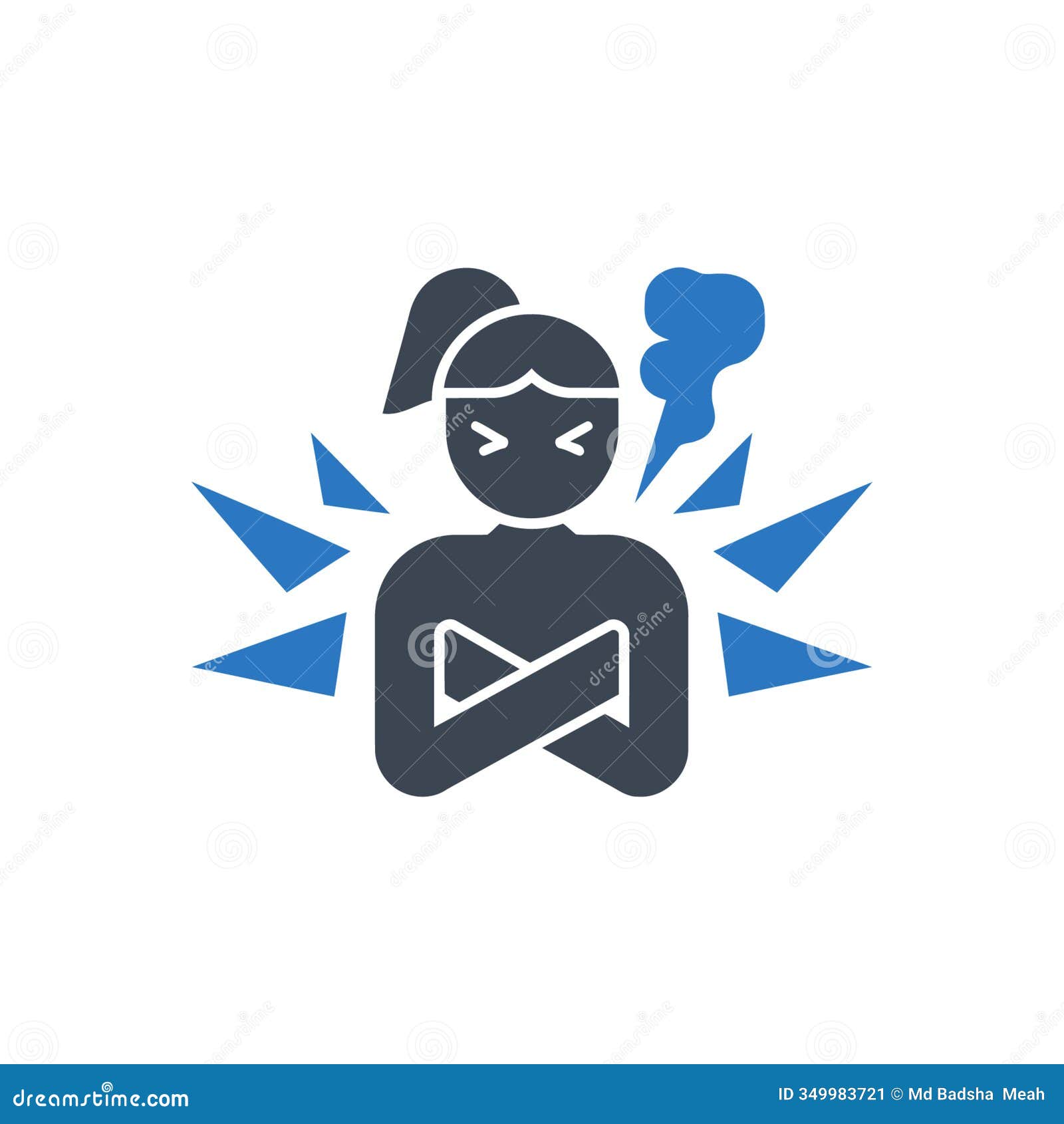 Angry Person Walking With I'm Angry Sign, Vector Cartoon Stick Figure ...