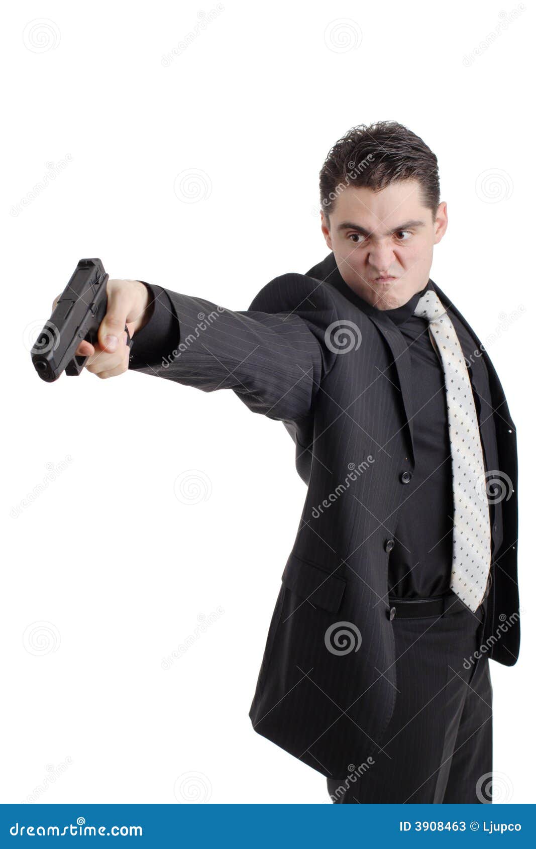 Angry person with a gun stock image. Image of assault - 3908463