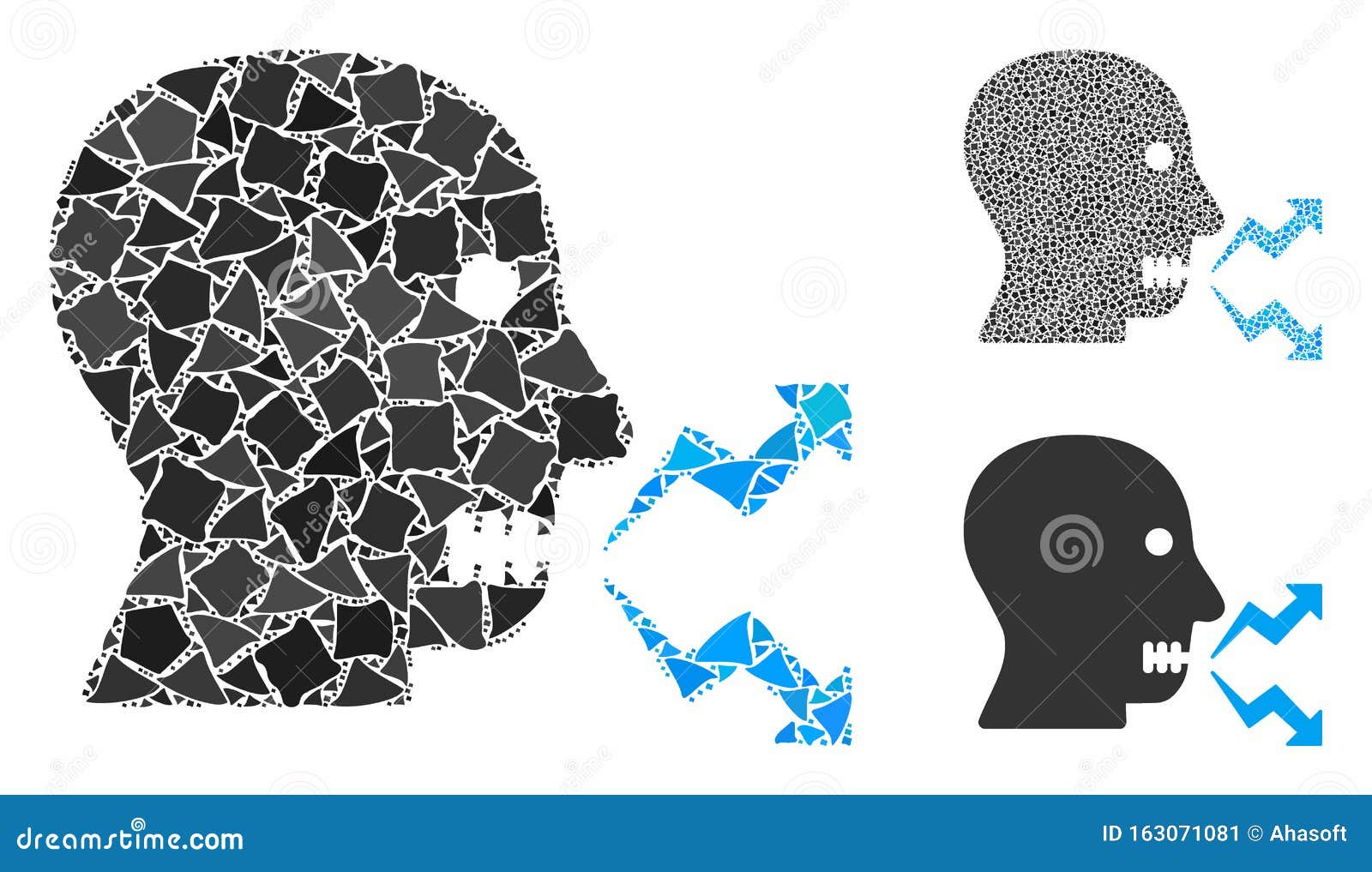 Angry Person Shout Mosaic Icon of Raggy Pieces Stock Illustration ...