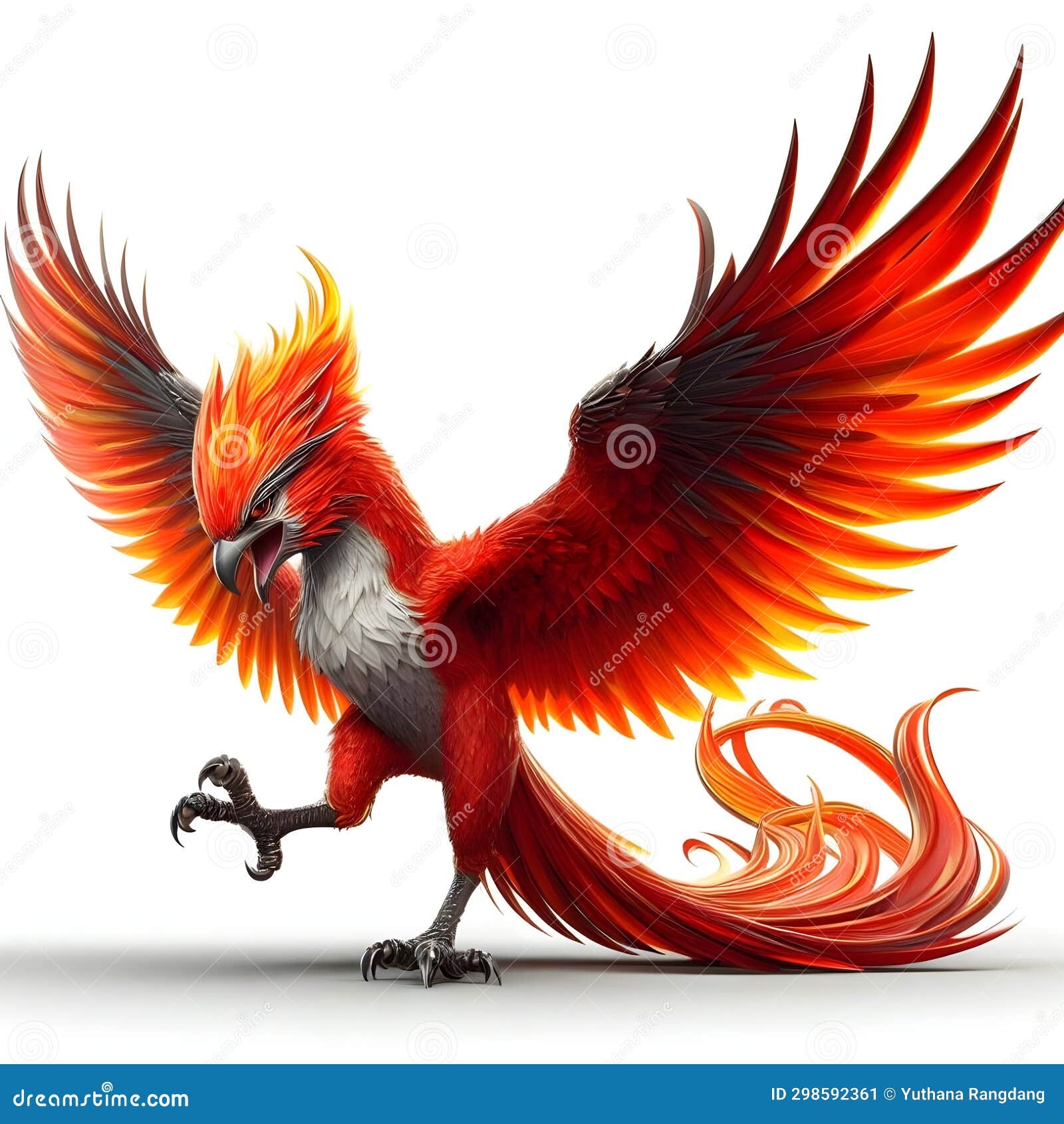 Angry Phoenix Full Body , Ultra-realistic. Stock Illustration ...