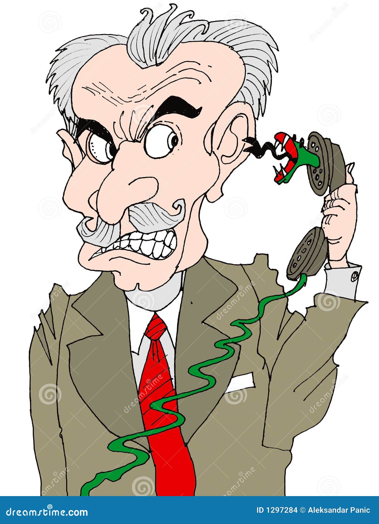 Angry phone stock illustration. Illustration of humor - 1297284