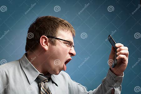 Angry on Phone stock photo. Image of copy, angry, boss - 7463076
