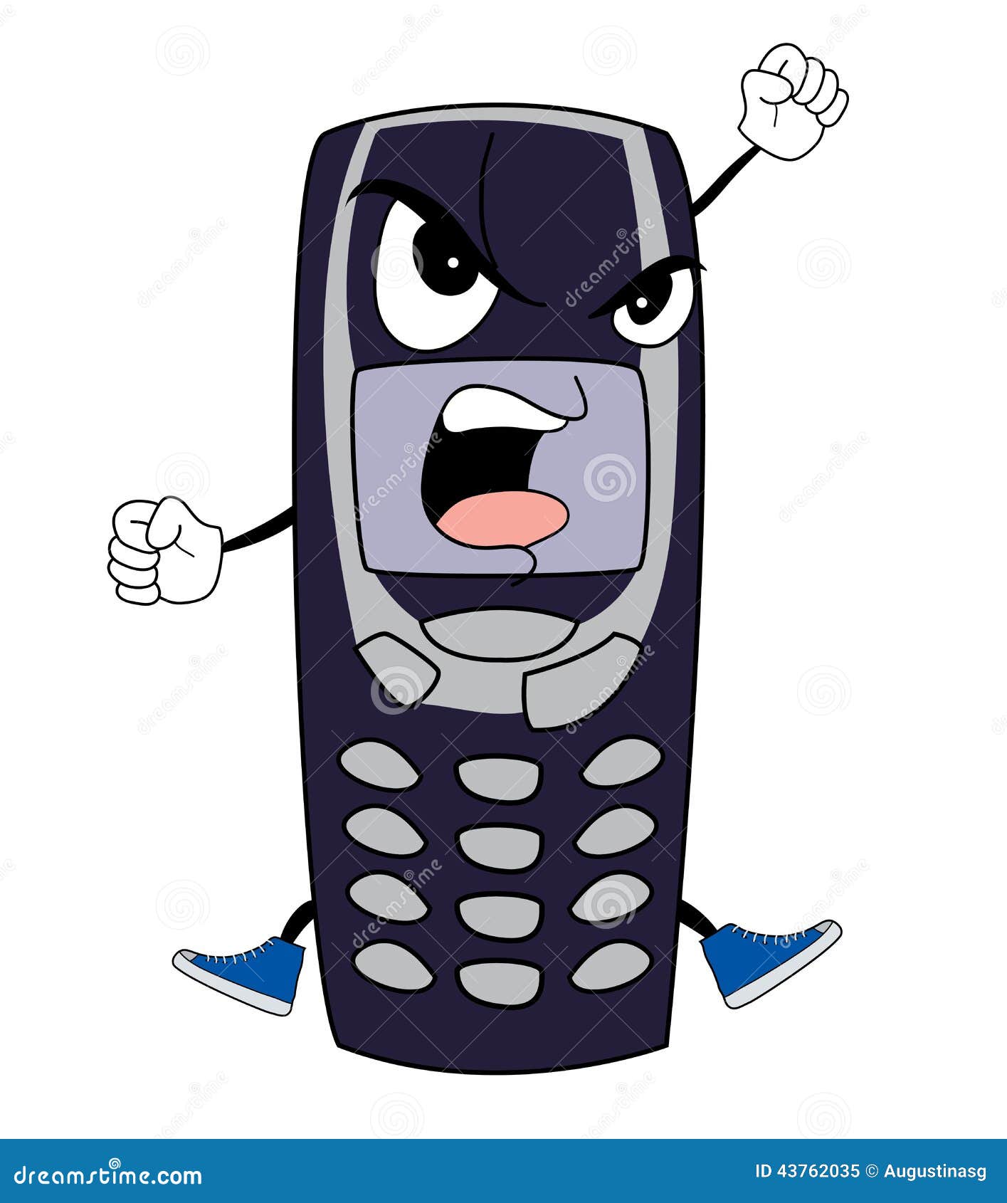 Angry phone cartoon stock illustration. Illustration of shouting - 43762035