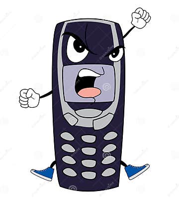 Angry phone cartoon stock illustration. Illustration of shouting - 43762035