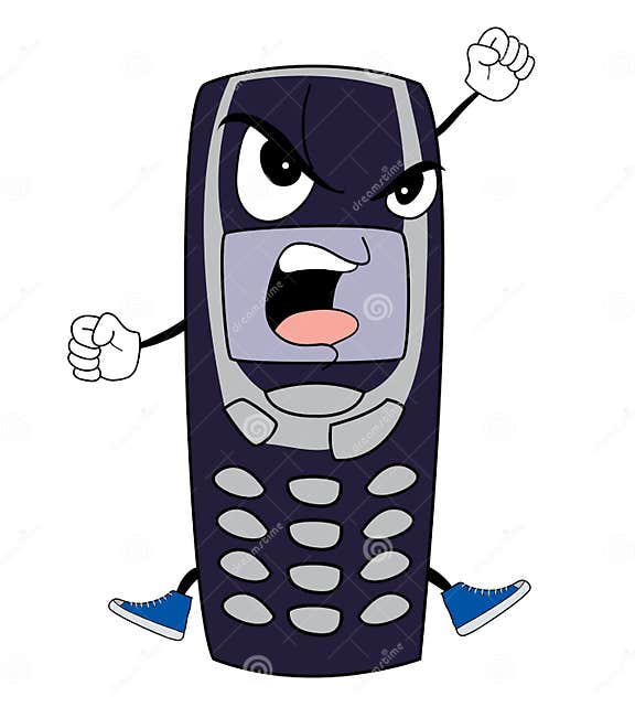 Angry phone cartoon stock illustration. Illustration of shouting - 43762035