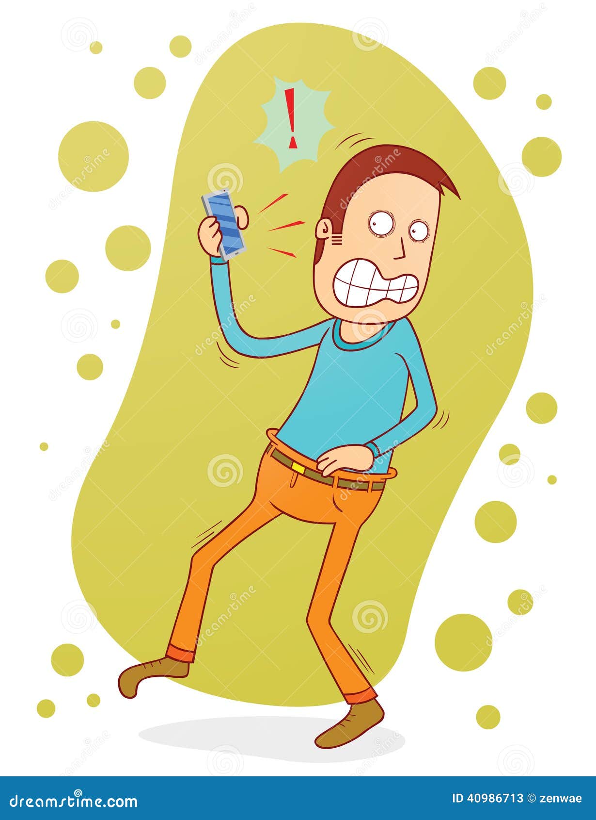 Angry on the phone stock vector. Illustration of volume - 40986713