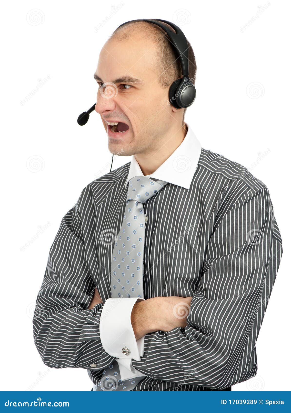 Angry phone operator stock image. Image of attractive - 17039289