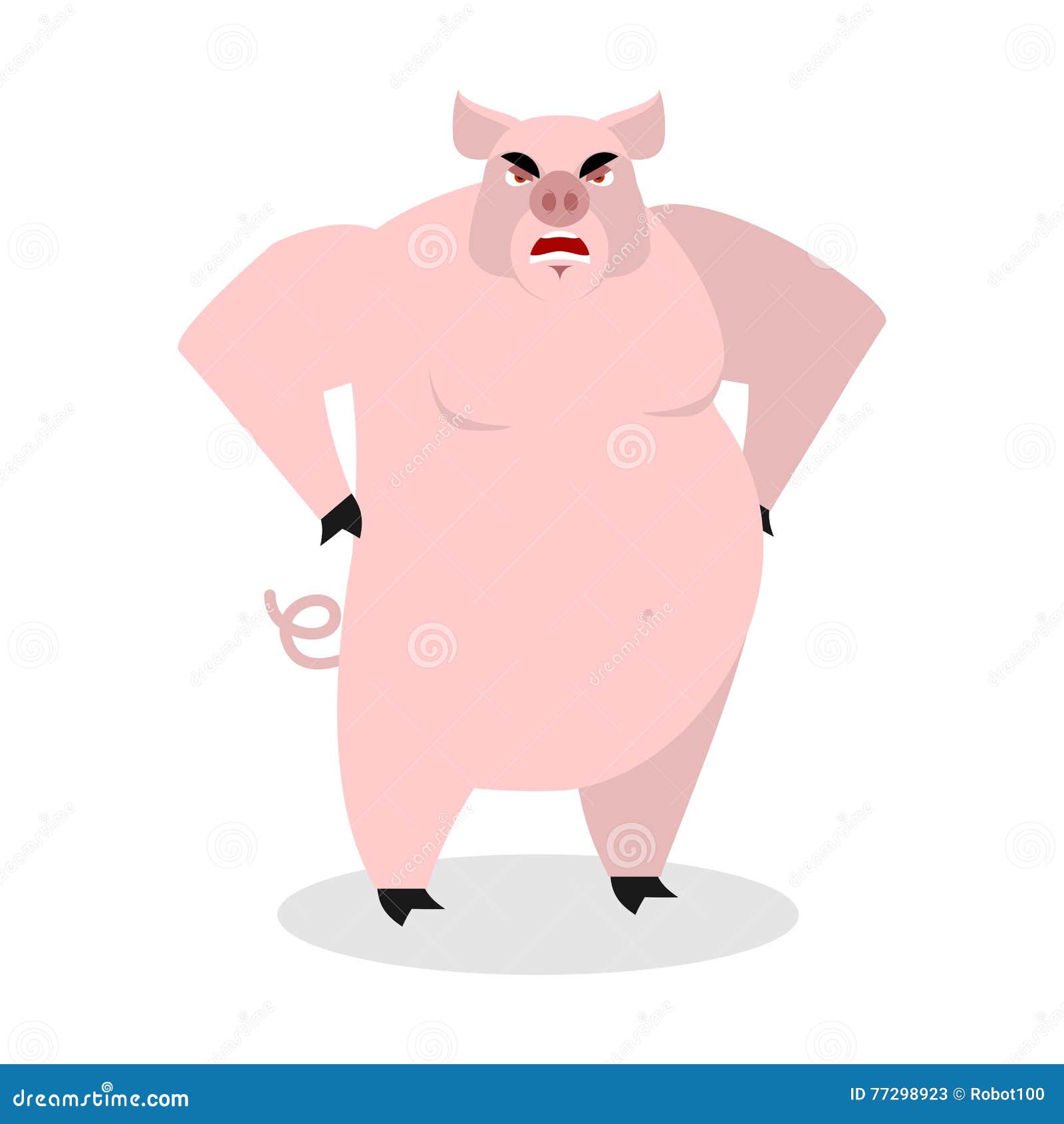 Angry Pig. Aggressive Wild Boar. Big Boar. Grumpy Farm Animal. Stock ...