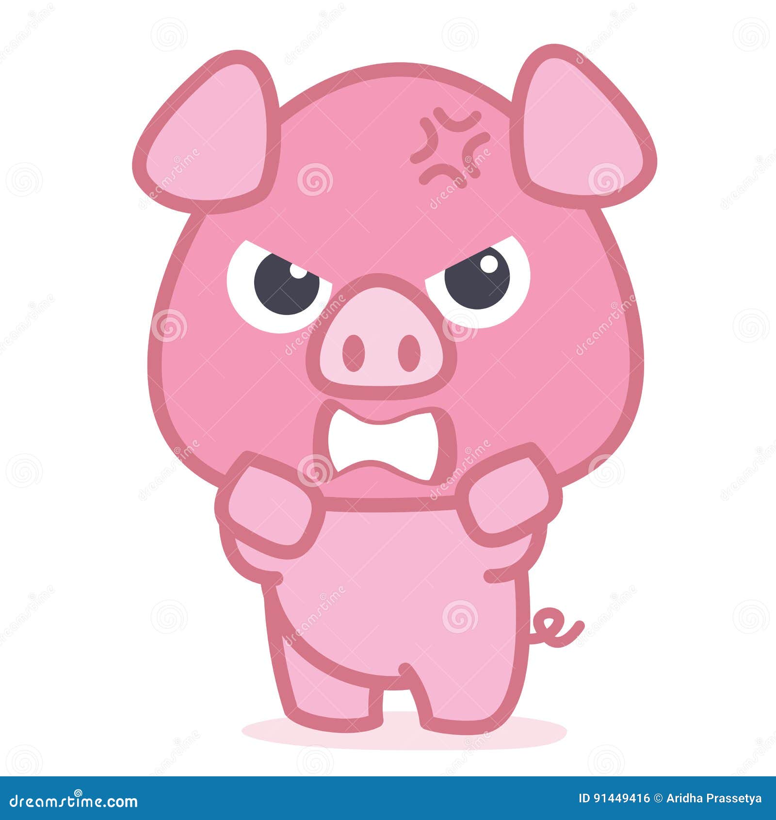 Angry Pig Cartoon Character Stock Vector - Illustration of pork, vector ...