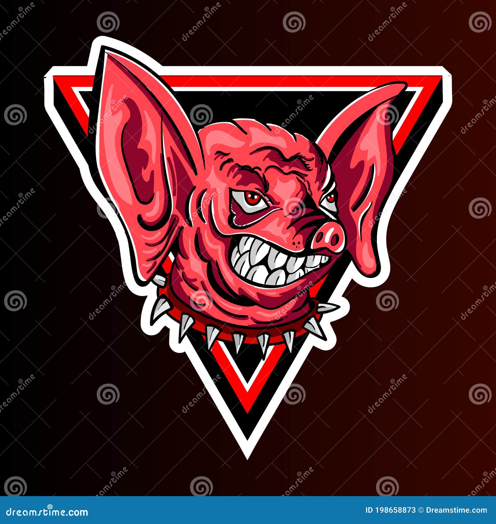 Angry Pig E Sport Mascot Logo Stock Vector - Illustration of piggy ...