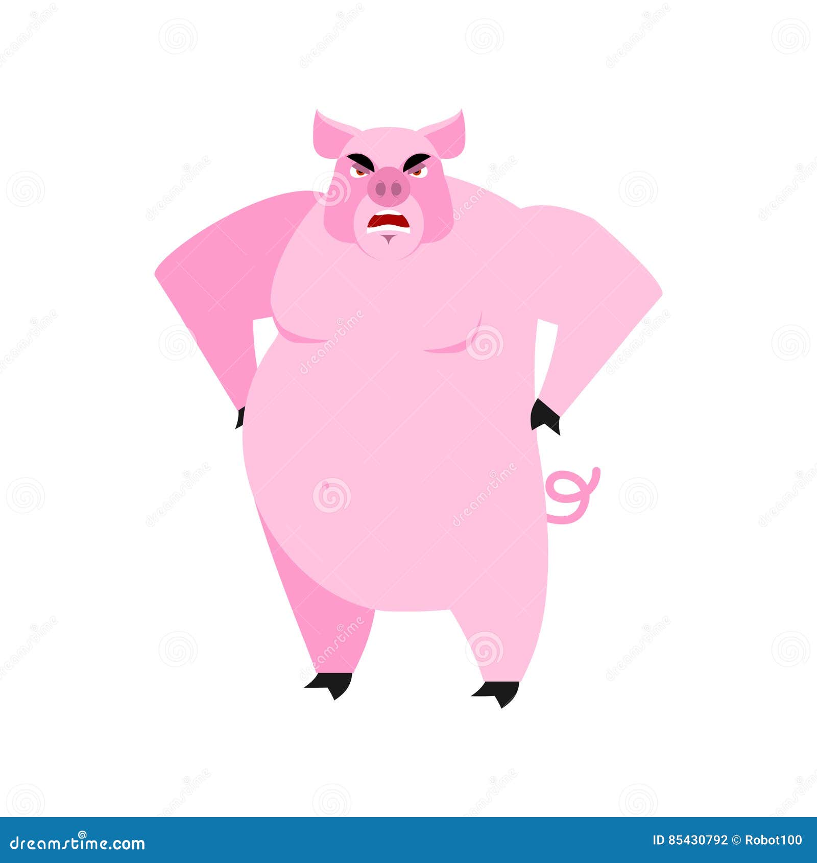 Angry Pig. Evil Boar. Grumpy Hog Stock Vector - Illustration of ...