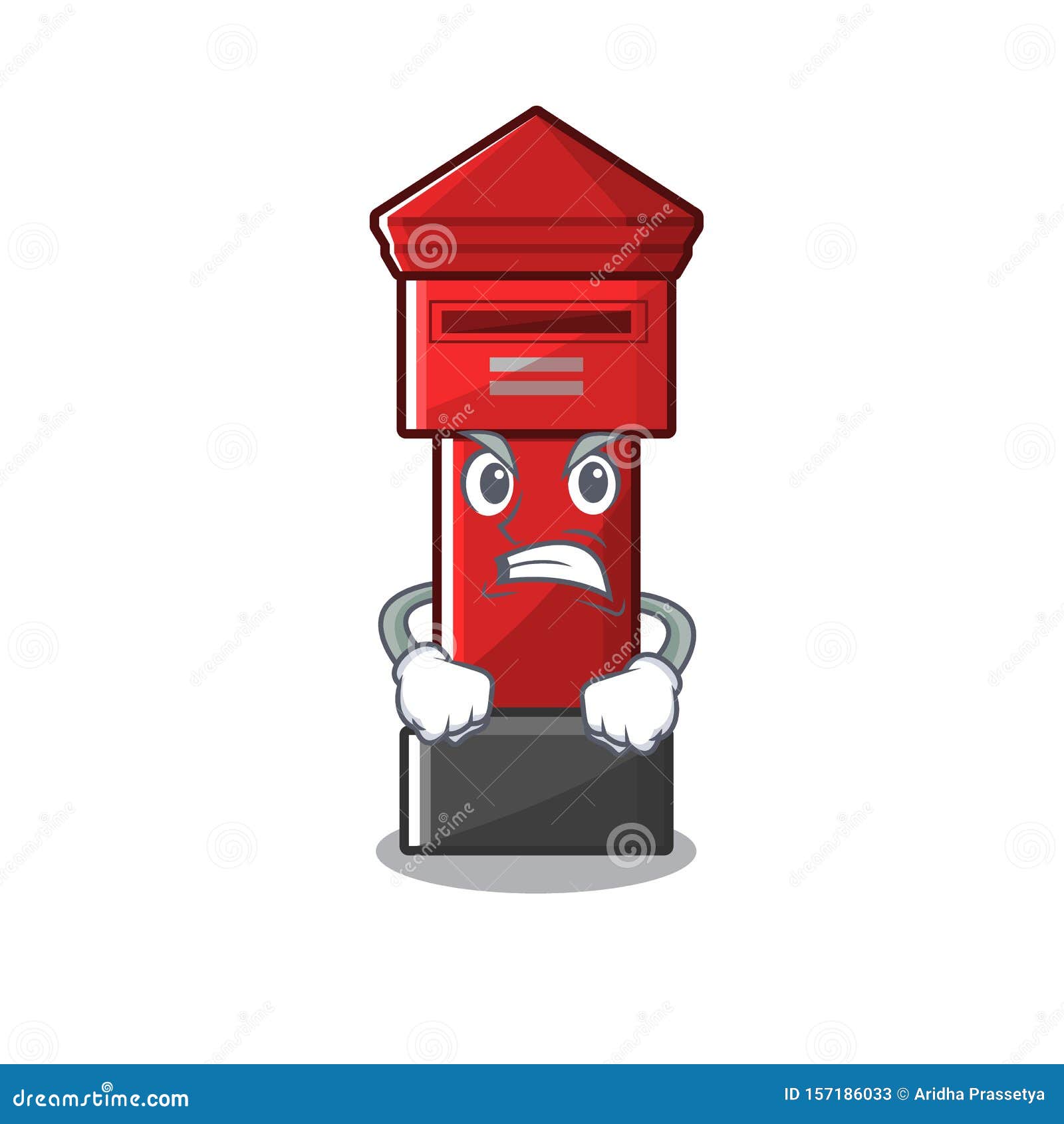 Angry Pillar Box Isolated in the Mascot Stock Vector - Illustration of ...