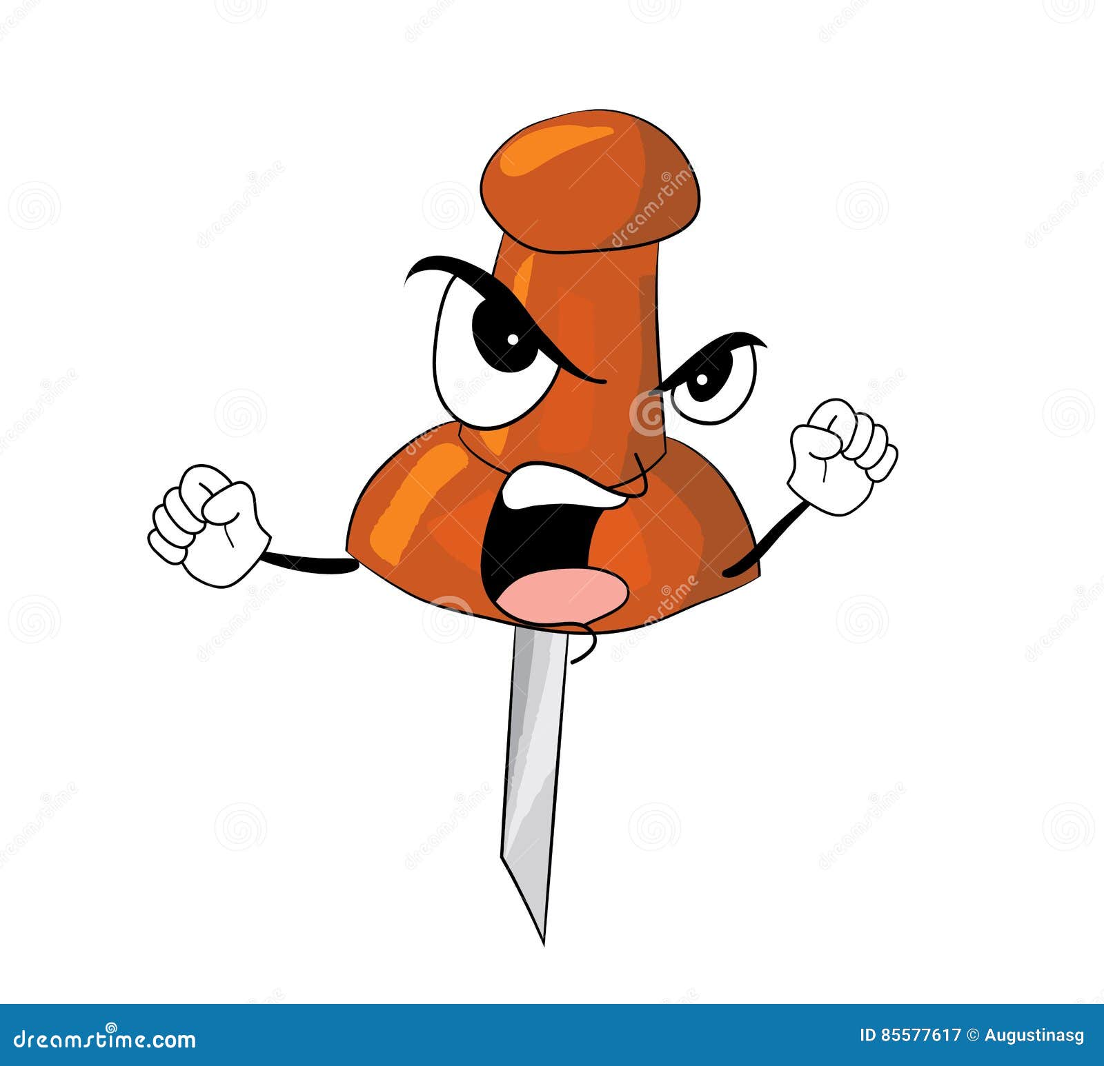 Angry Pin cartoon stock illustration. Illustration of tail - 85577617