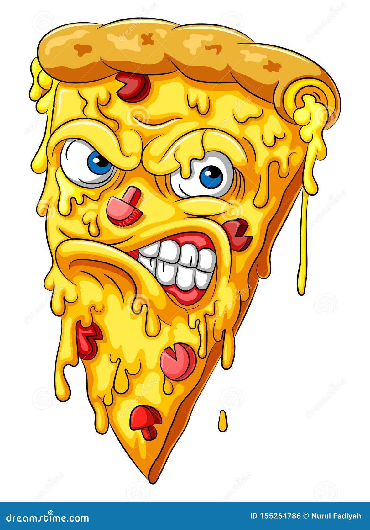 Angry Pizza Slice Monster Vector Illustrations | CartoonDealer.com ...
