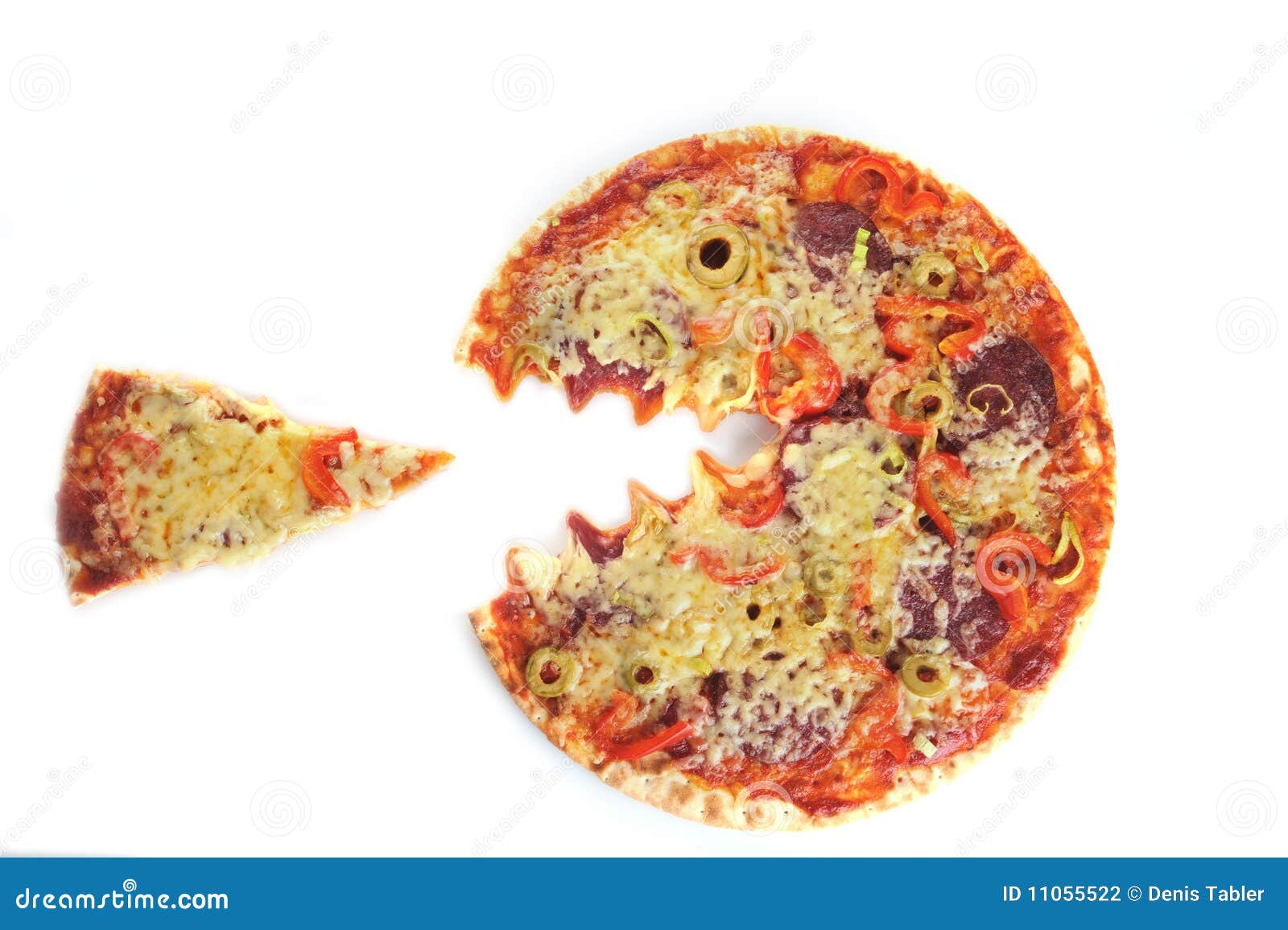 Angry Pizza Whant To Eat One Slice of it Stock Photo - Image of heat ...