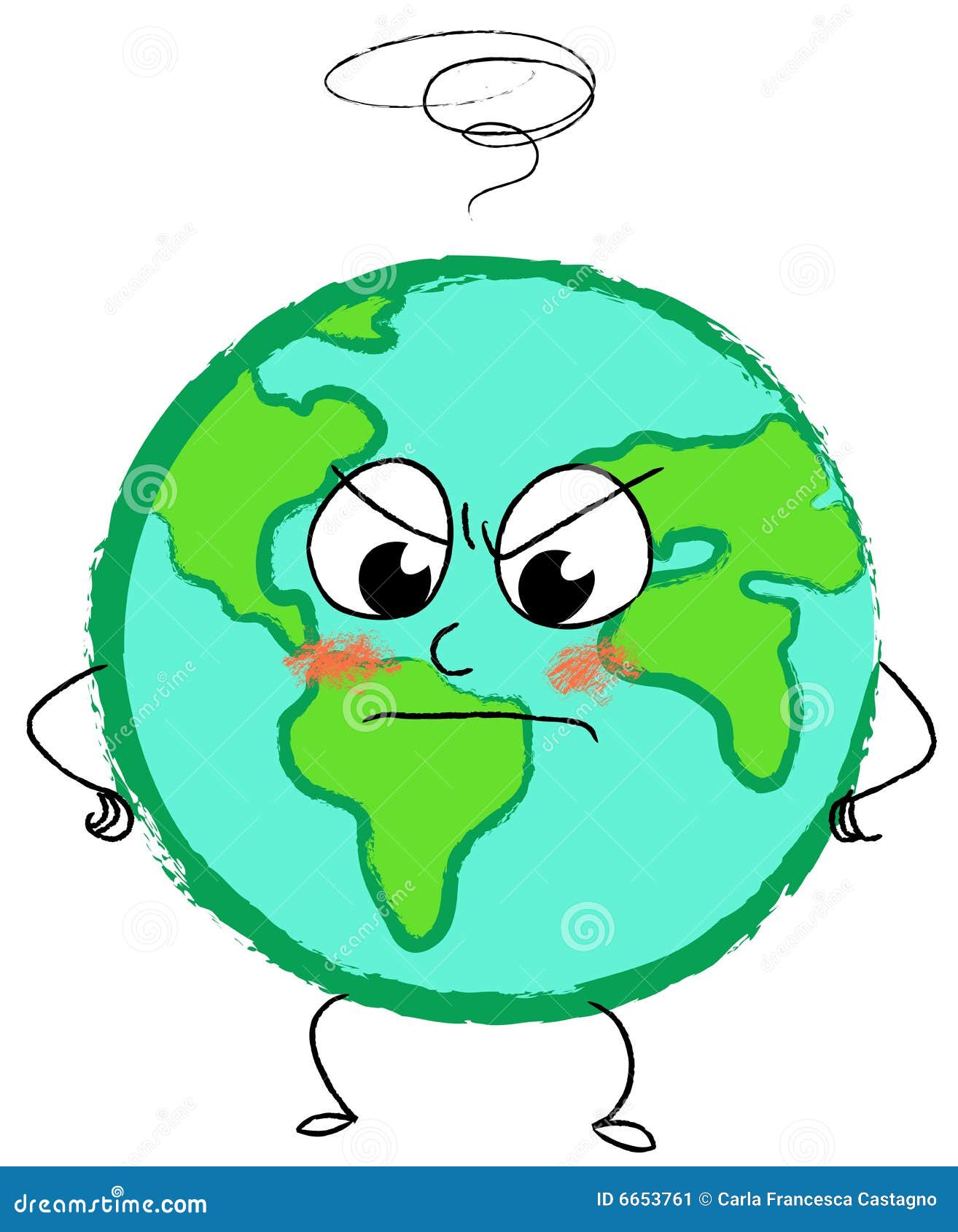 Angry planet earth stock vector. Illustration of emotions - 6653761