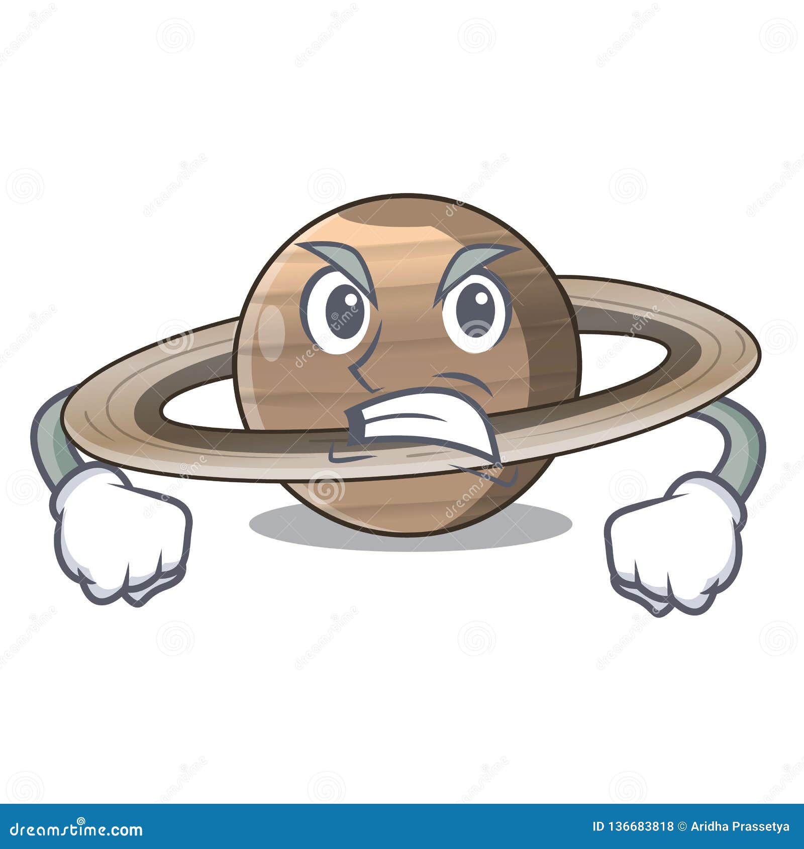 Angry Planet Saturn in the Cartoon Form Stock Vector - Illustration of ...