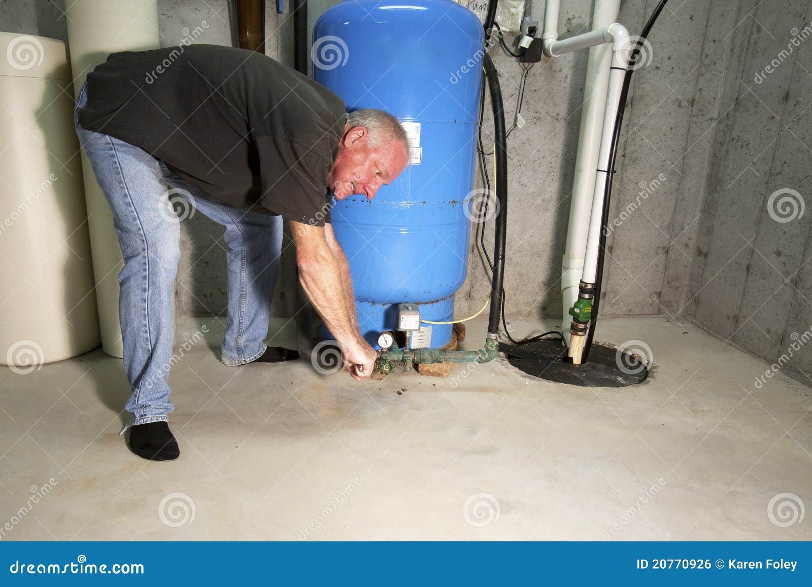 Angry Plumber stock photo. Image of chores, faced, pipeline - 20770926
