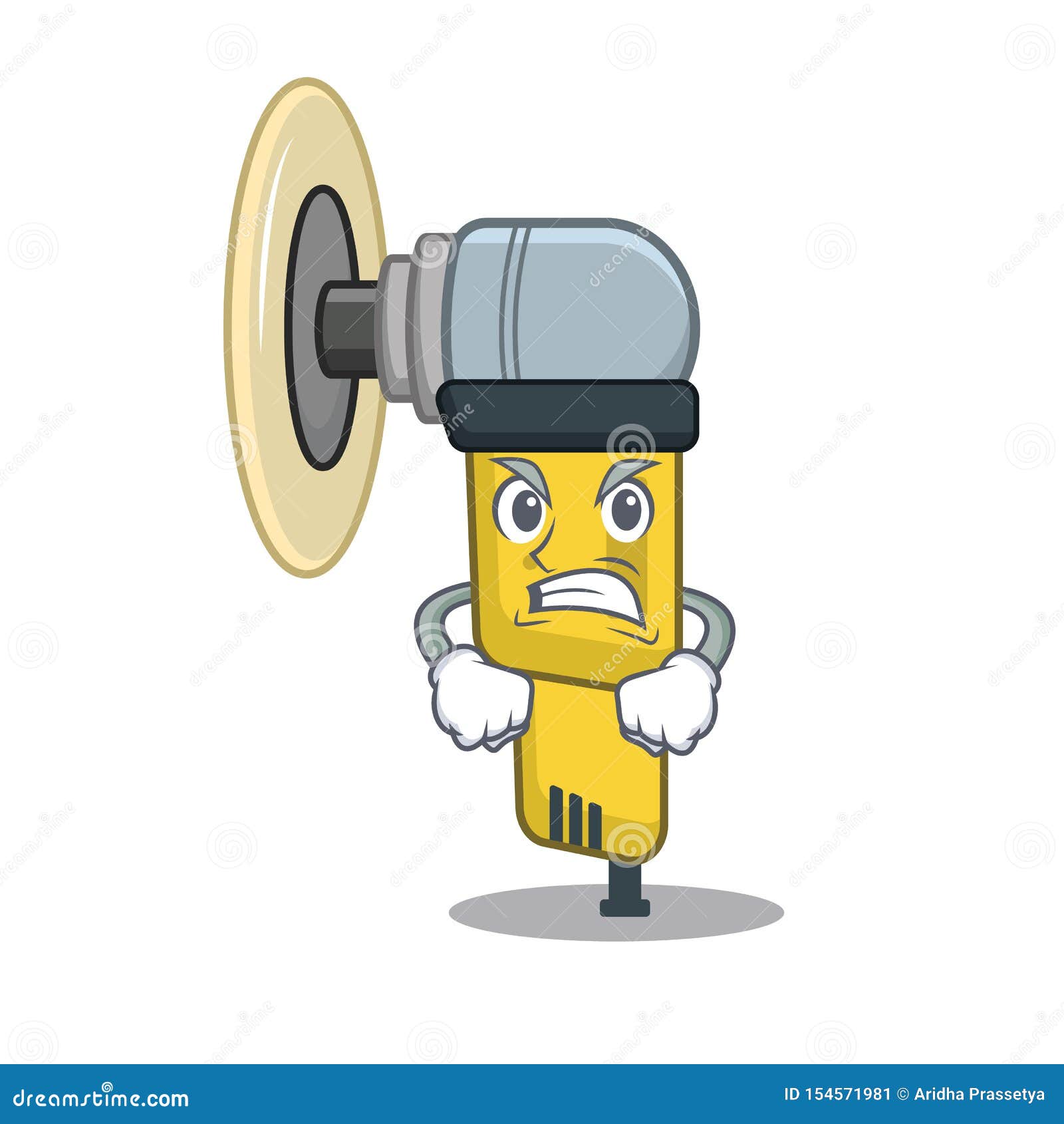 Angry Pneumatic Sander Isolated with the Cartoon Stock Vector ...