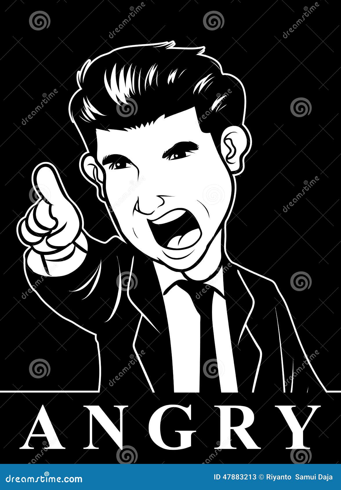 Angry Man Pointing At Broken Furniture Cartoon Vector | CartoonDealer ...