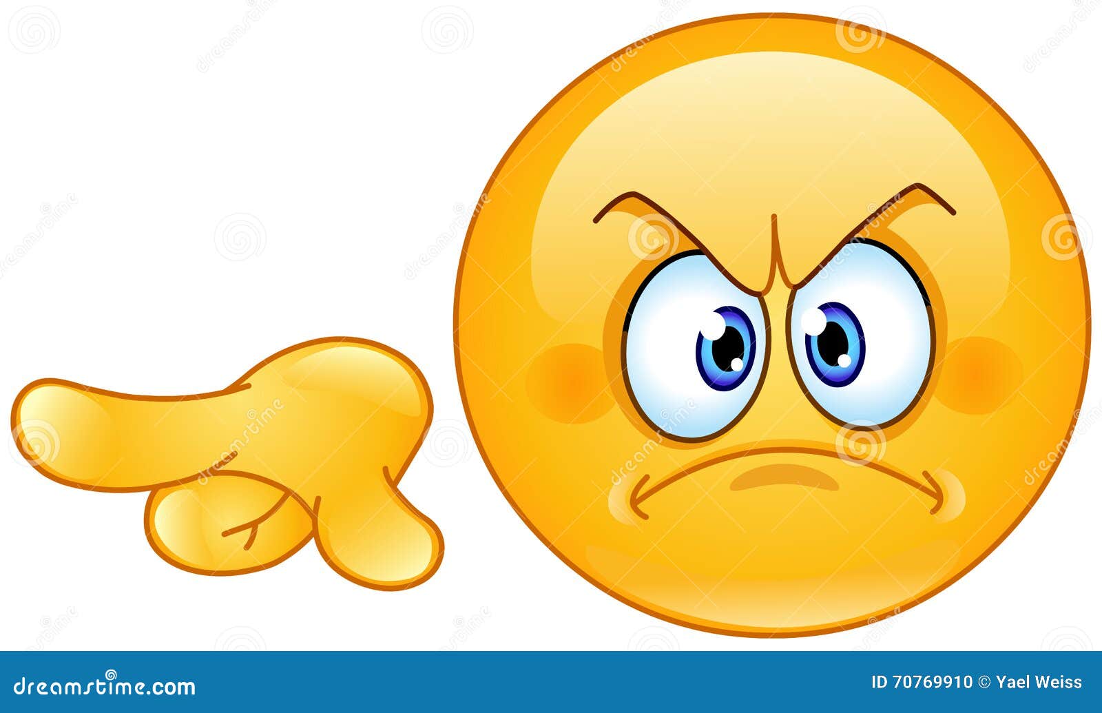 Emoji Emoticon Smiley Pointing Cartoon Vector | CartoonDealer.com #58249077