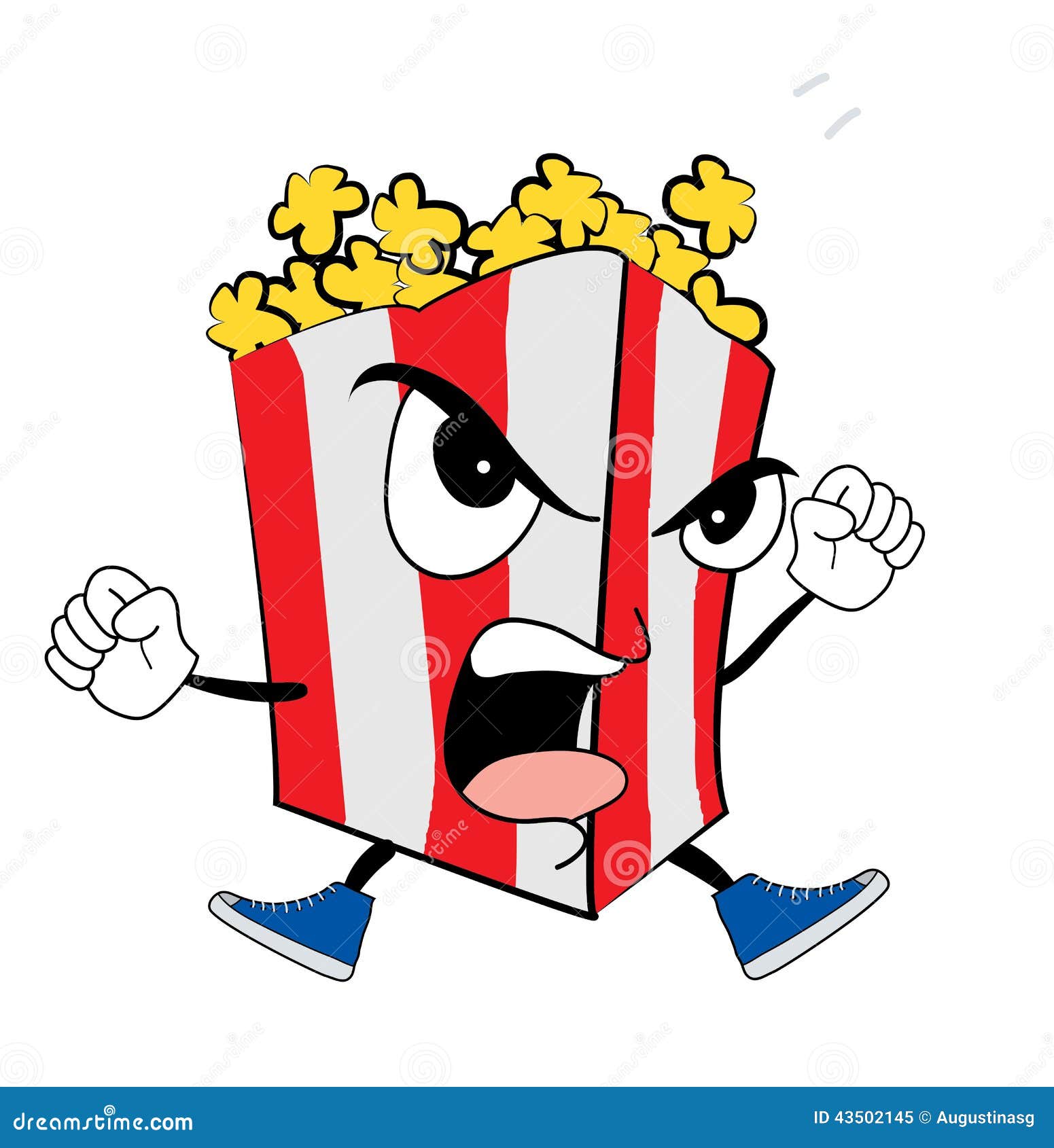 Angry Pop corn cartoon stock illustration. Illustration of shouting ...