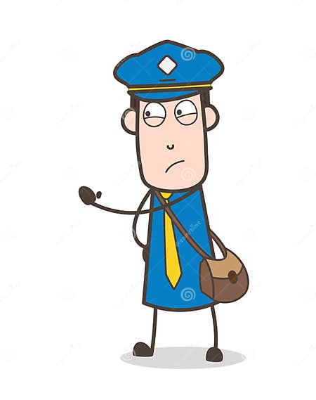 Angry Postman Showing Slap Vector Stock Illustration - Illustration of ...