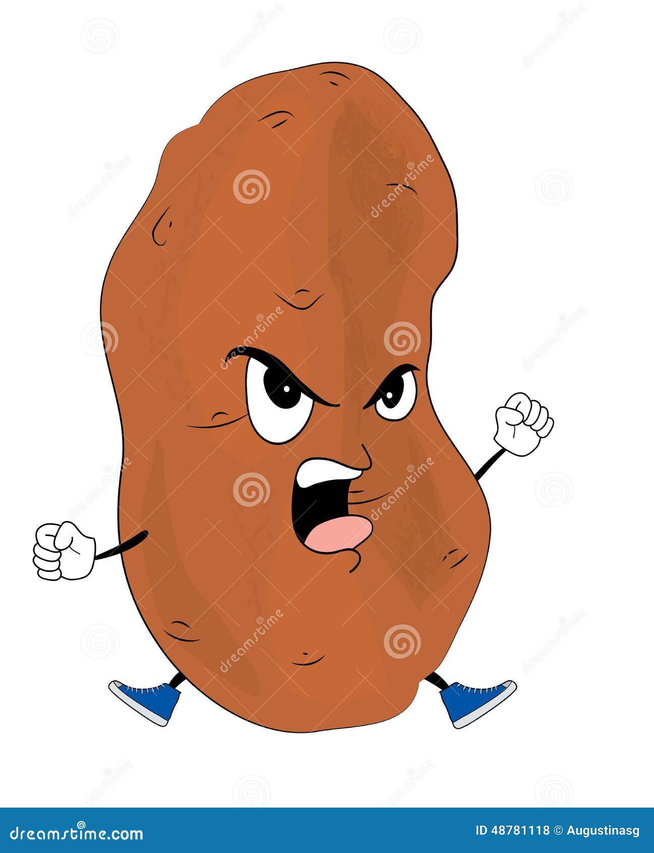 Angry potato cartoon stock illustration. Illustration of potato - 48781118