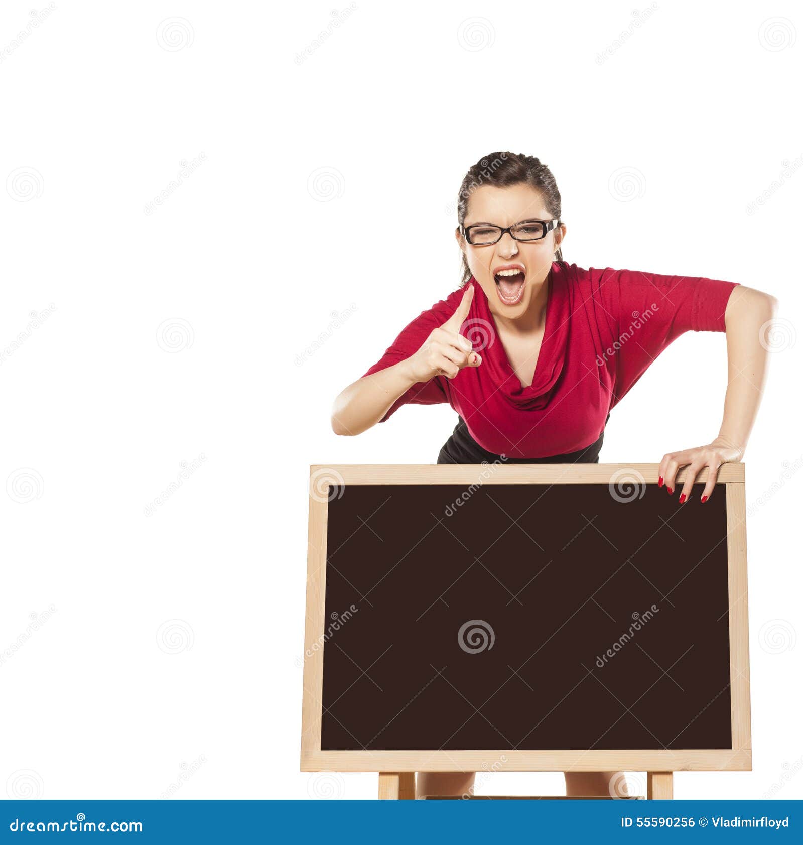Angry presenter stock photo. Image of attractive, person - 55590256
