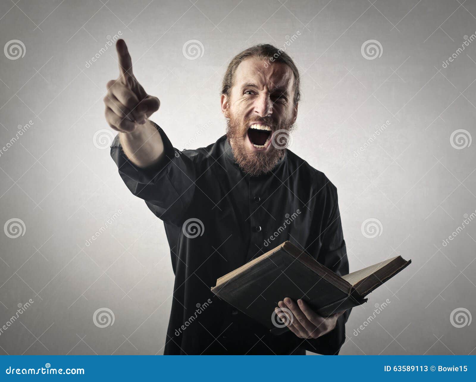 Angry priest stock image. Image of scream, young, priest - 63589113
