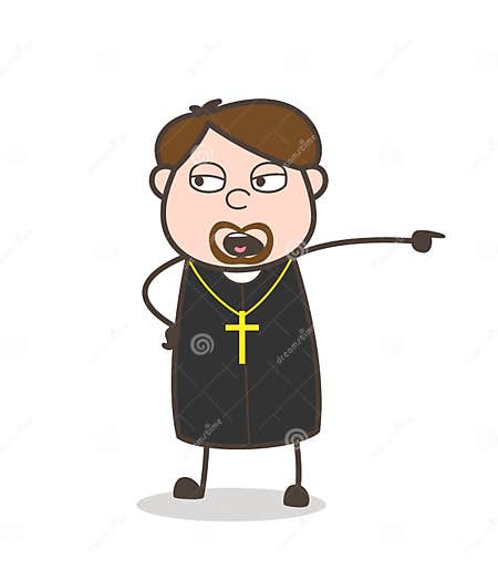 Angry Priest Shouting Face Vector Stock Illustration - Illustration of ...