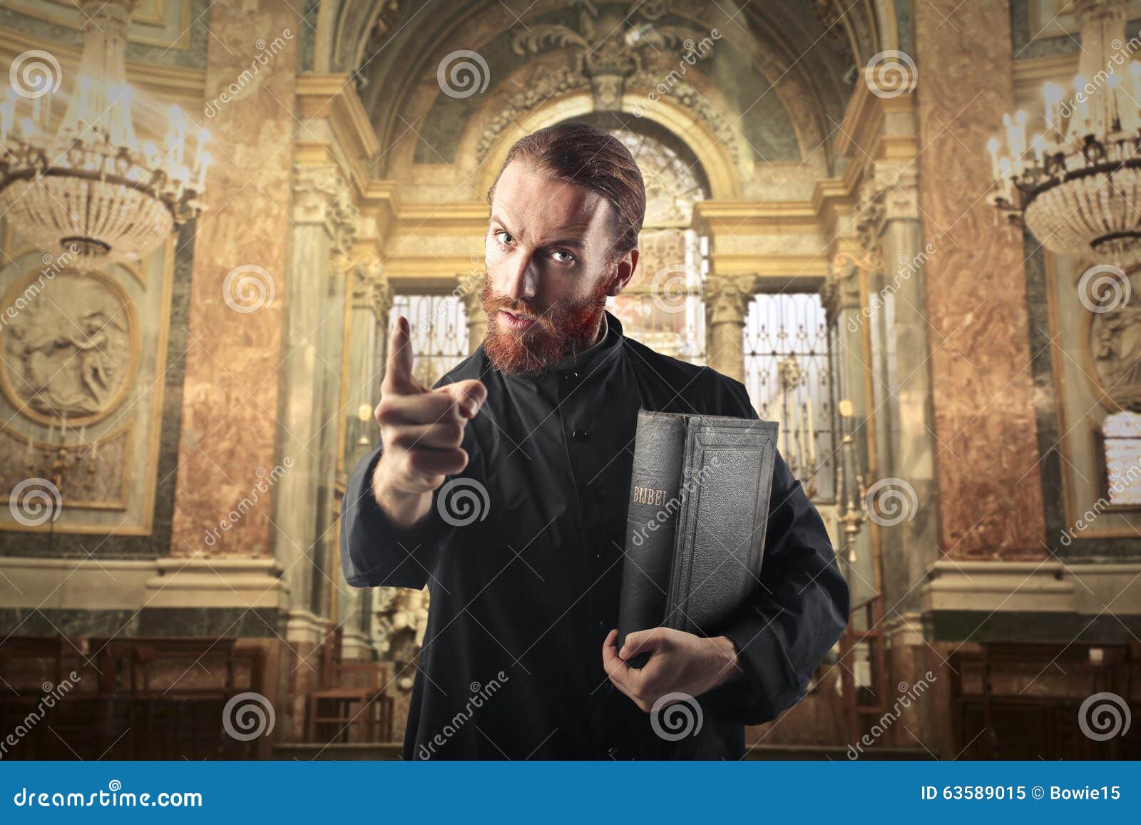 Angry priest stock image. Image of sinner, book, portrait - 63589015