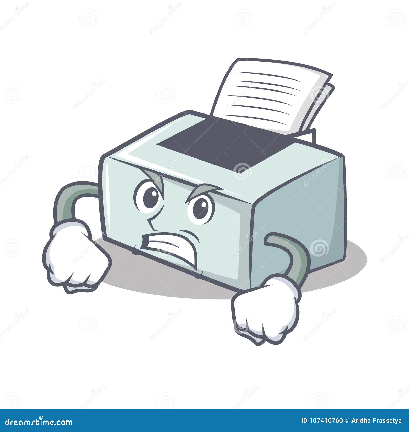 Angry Printer Mascot Cartoon Style Stock Vector - Illustration of ...