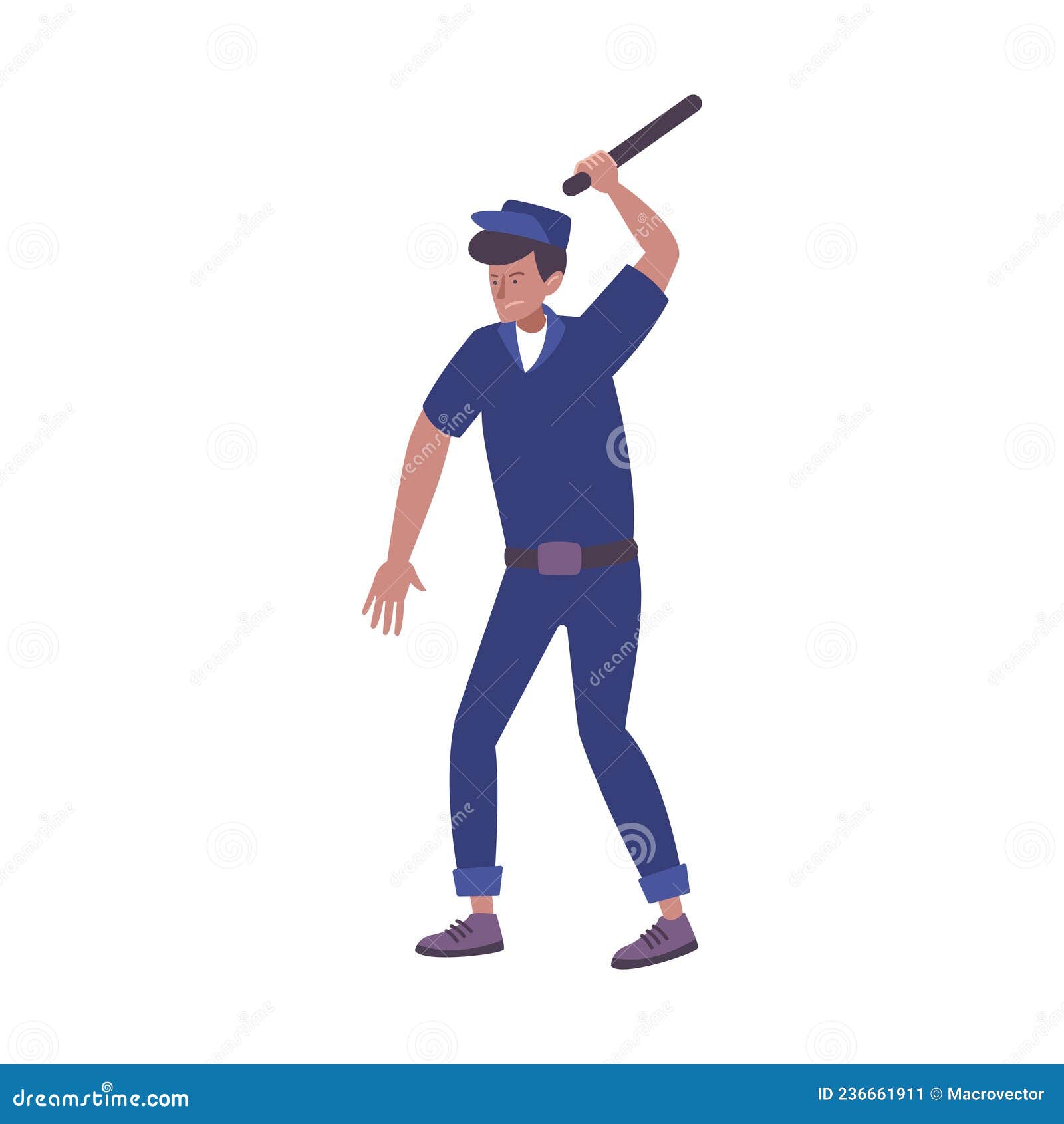 Angry Prison Guard Composition Stock Vector - Illustration of person ...