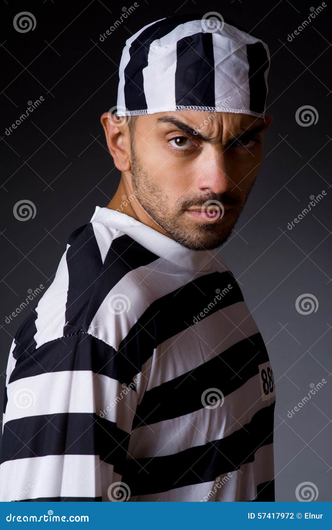The Angry Prison Inmate in Dark Room Stock Photo - Image of captivity ...