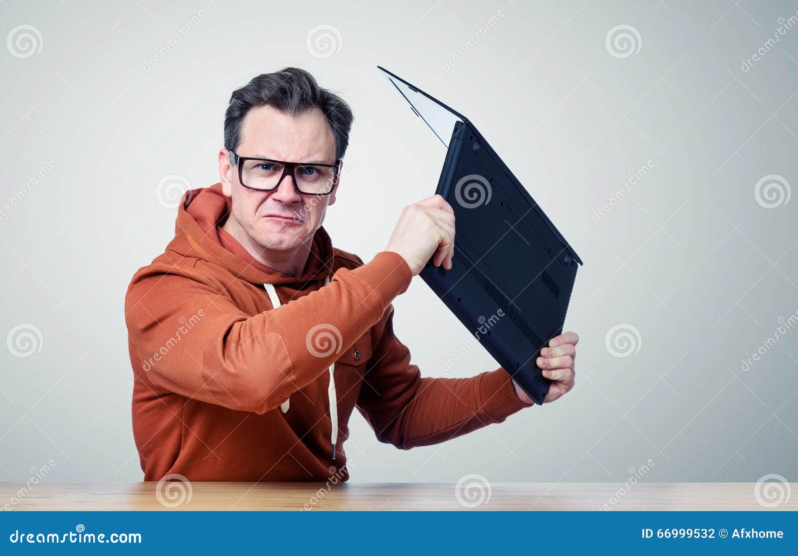Angry Man Throwing Crumpled Paper At Home Office Stock Image ...