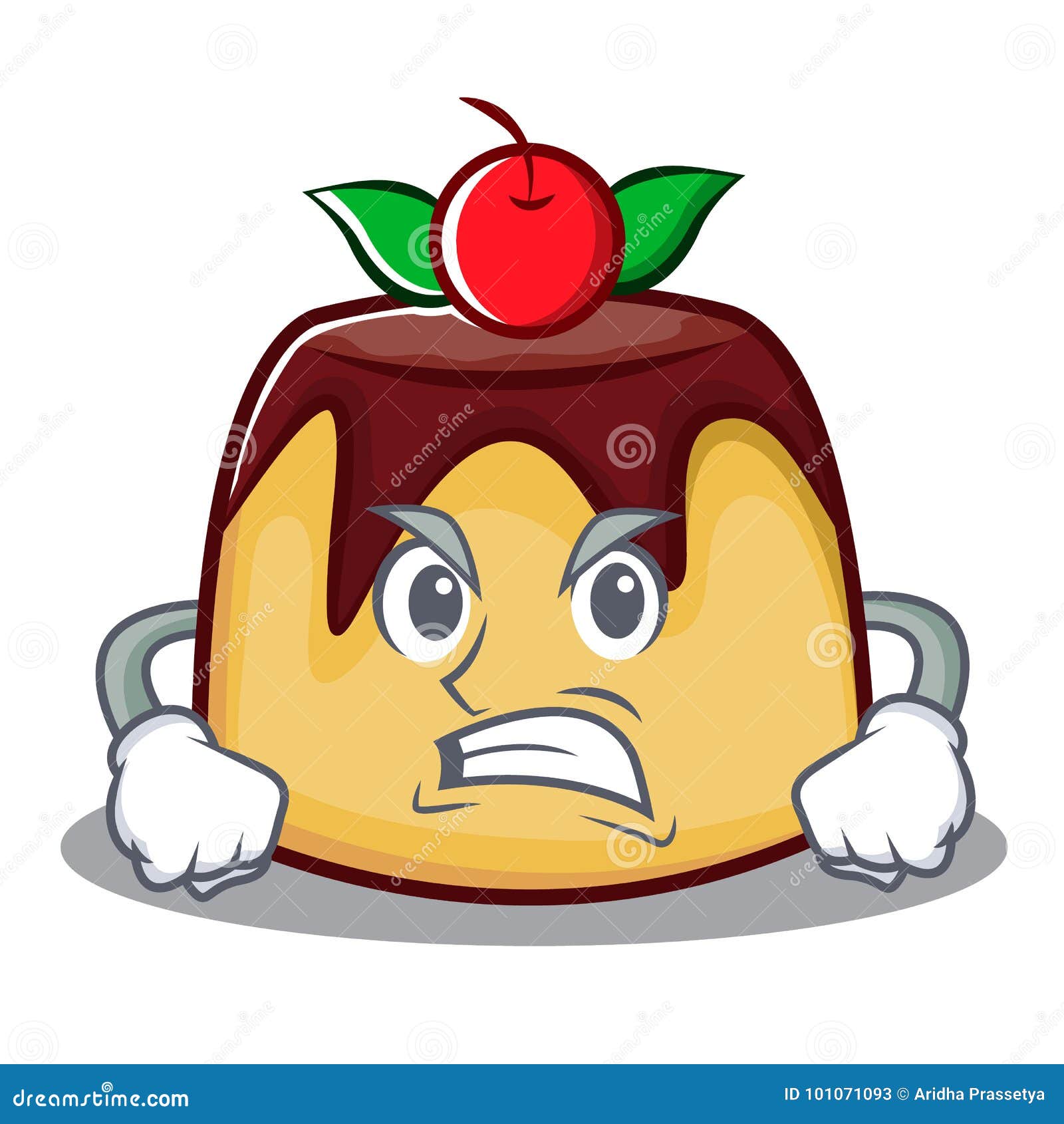 Angry Pudding Character Cartoon Style Stock Vector - Illustration of ...