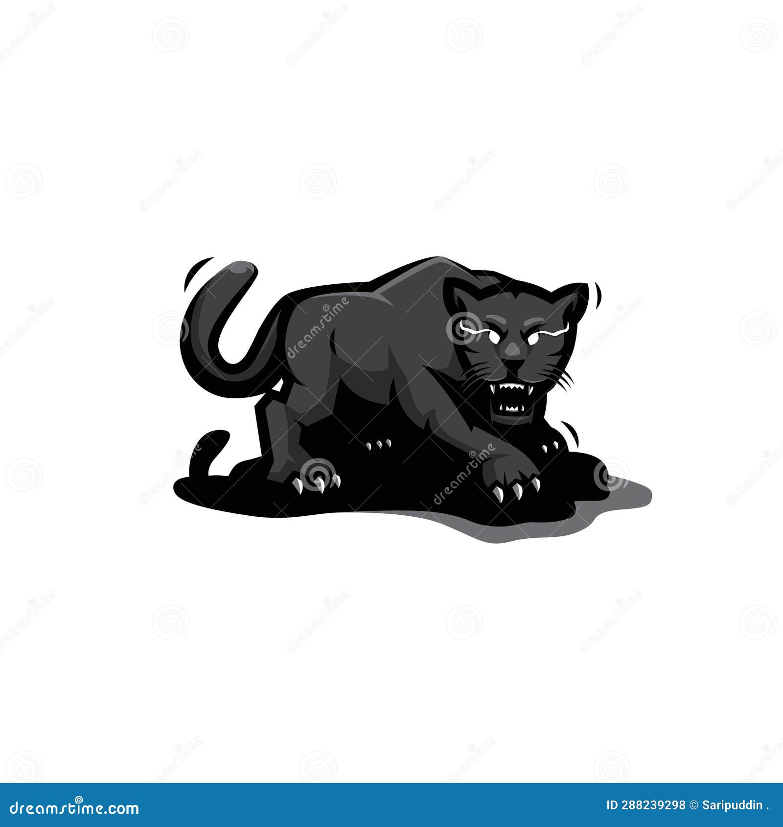 Angry Puma. Animal Face. Vector Illustration Of Angry Tiger ...