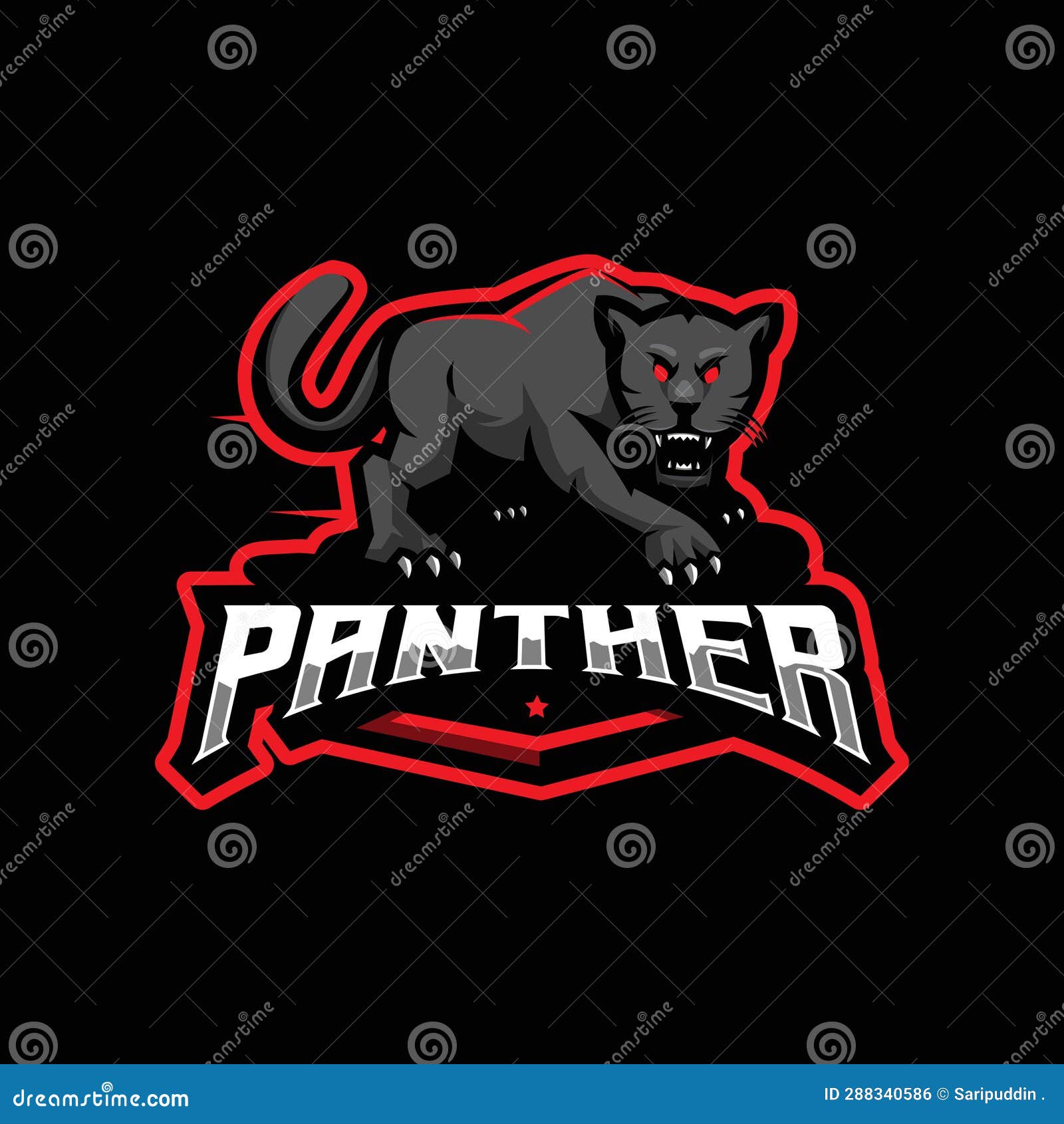 Angry panther stock vector. Illustration of aggressive - 288340586