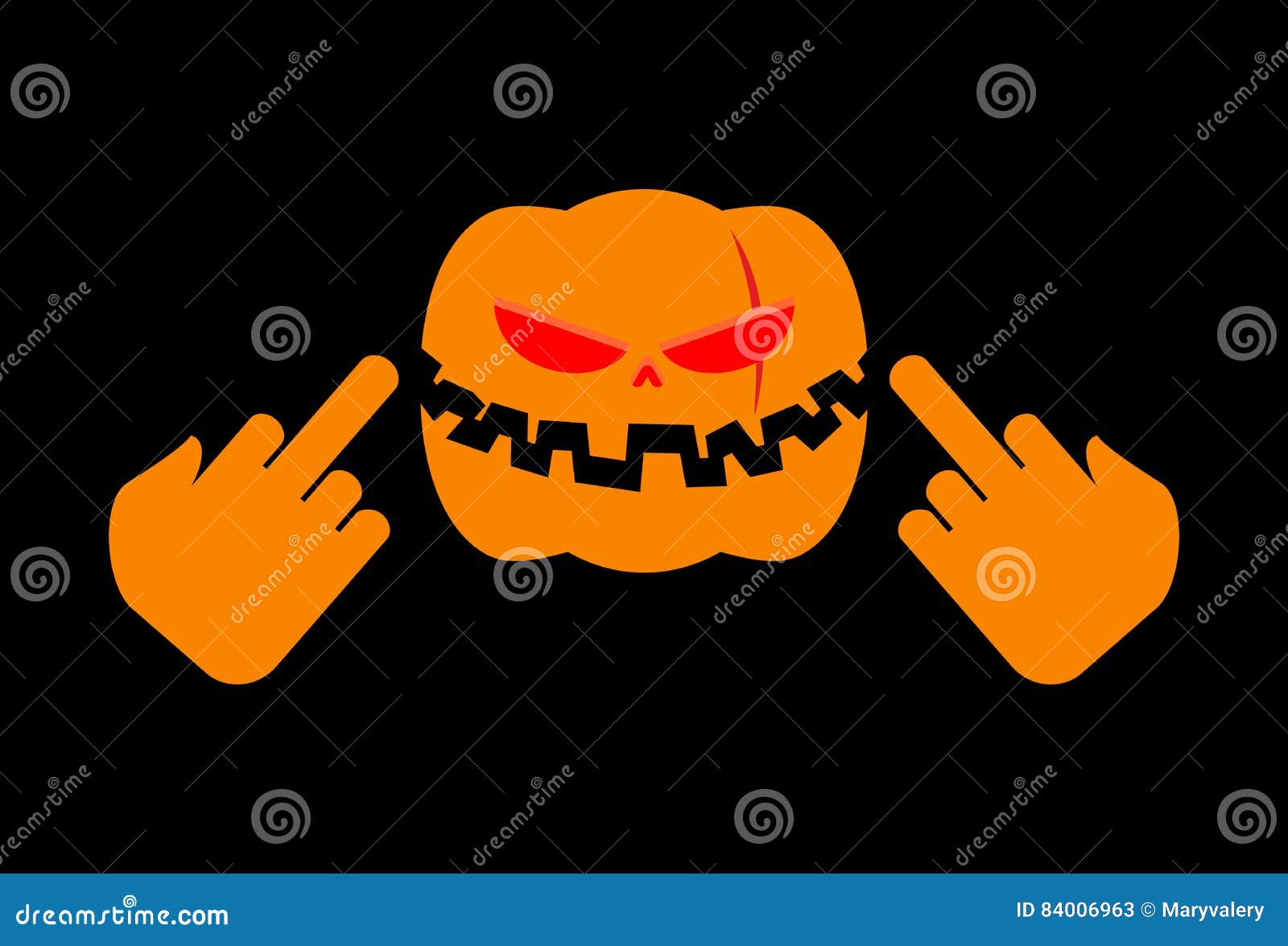 Angry Pumpkin Halloween Shows To Fuck Aggressive Vegetable Stock