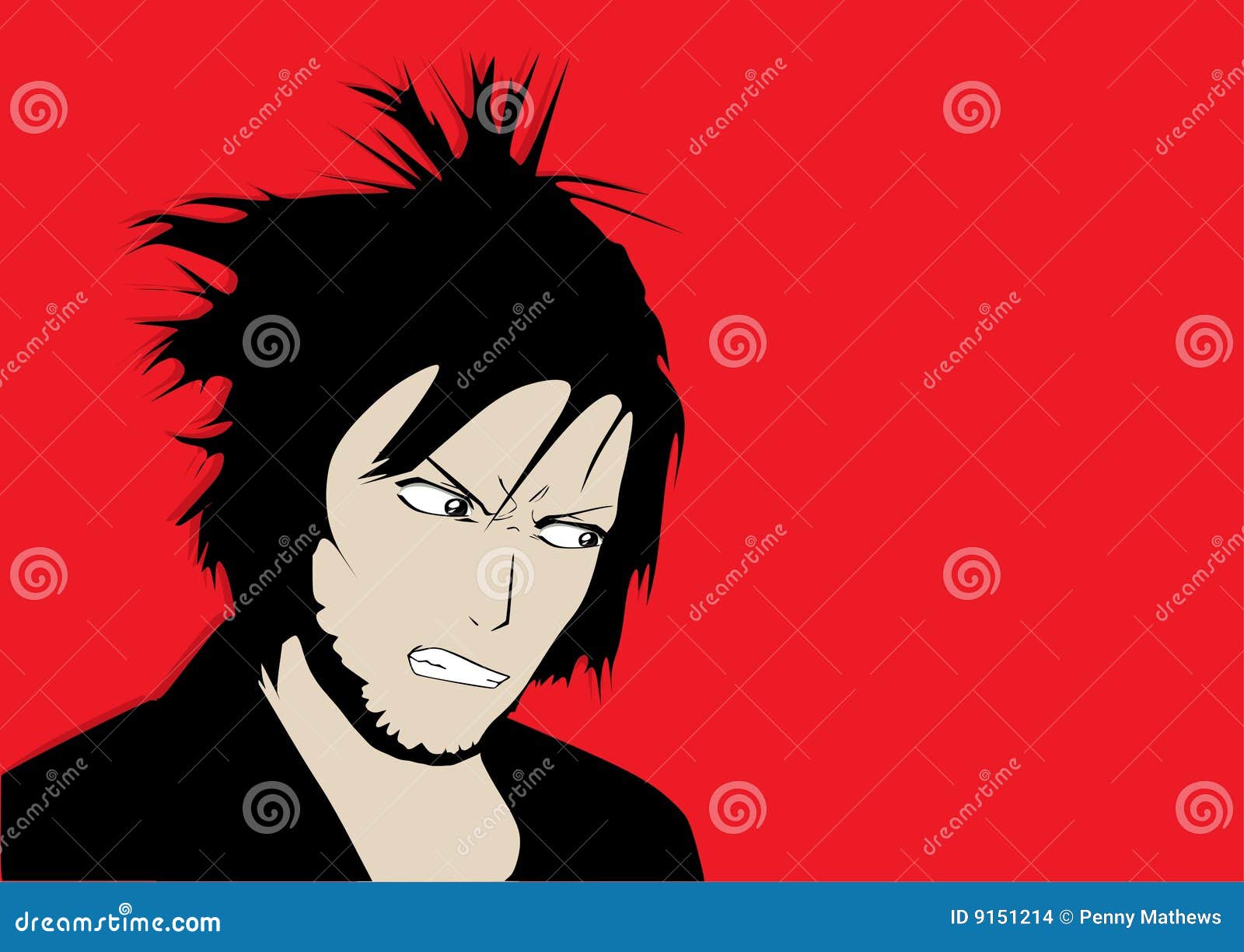Angry Punk Guy stock vector. Illustration of adult, serious - 9151214