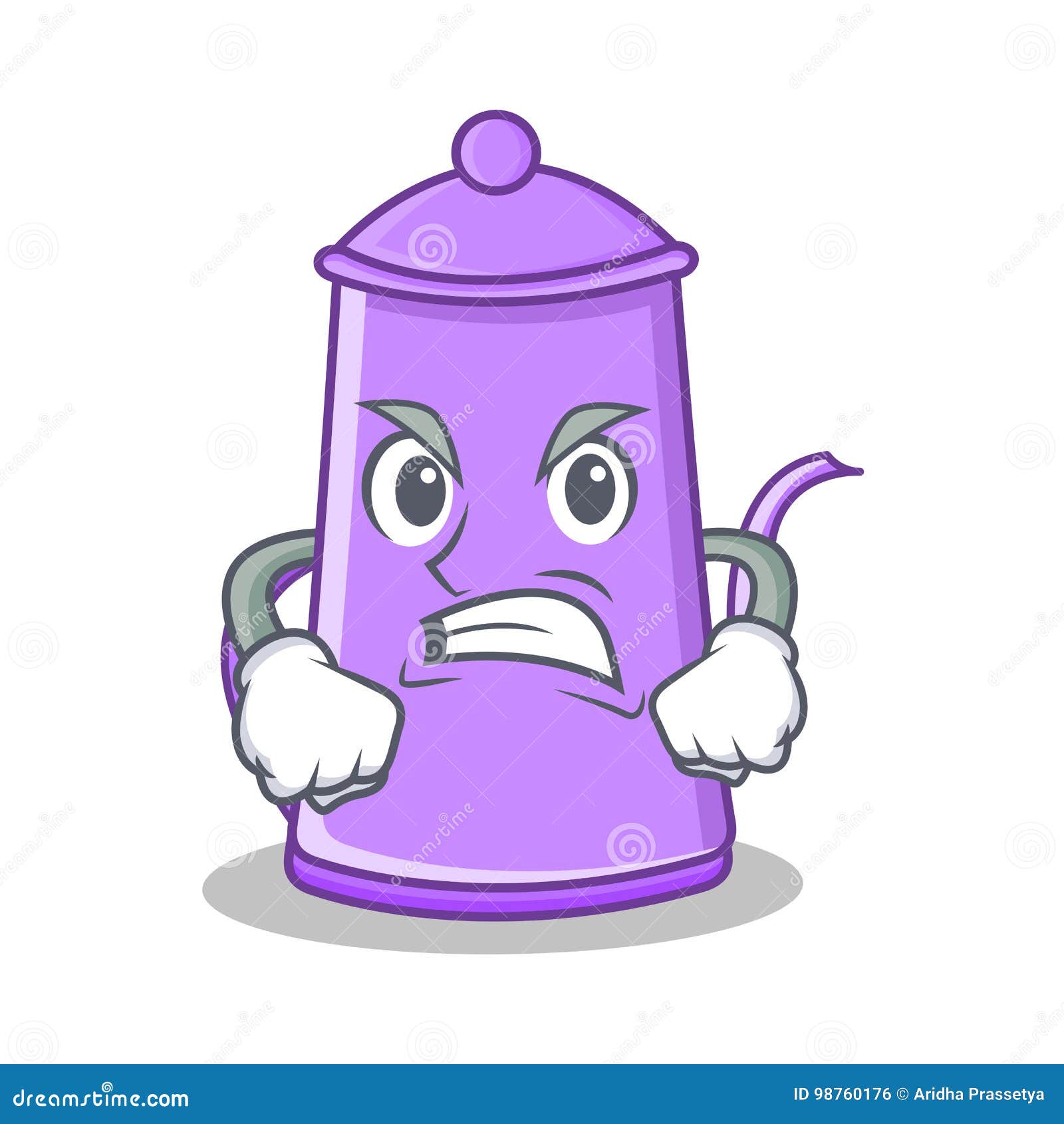Angry Purple Teapot Character Cartoon Stock Vector - Illustration of ...