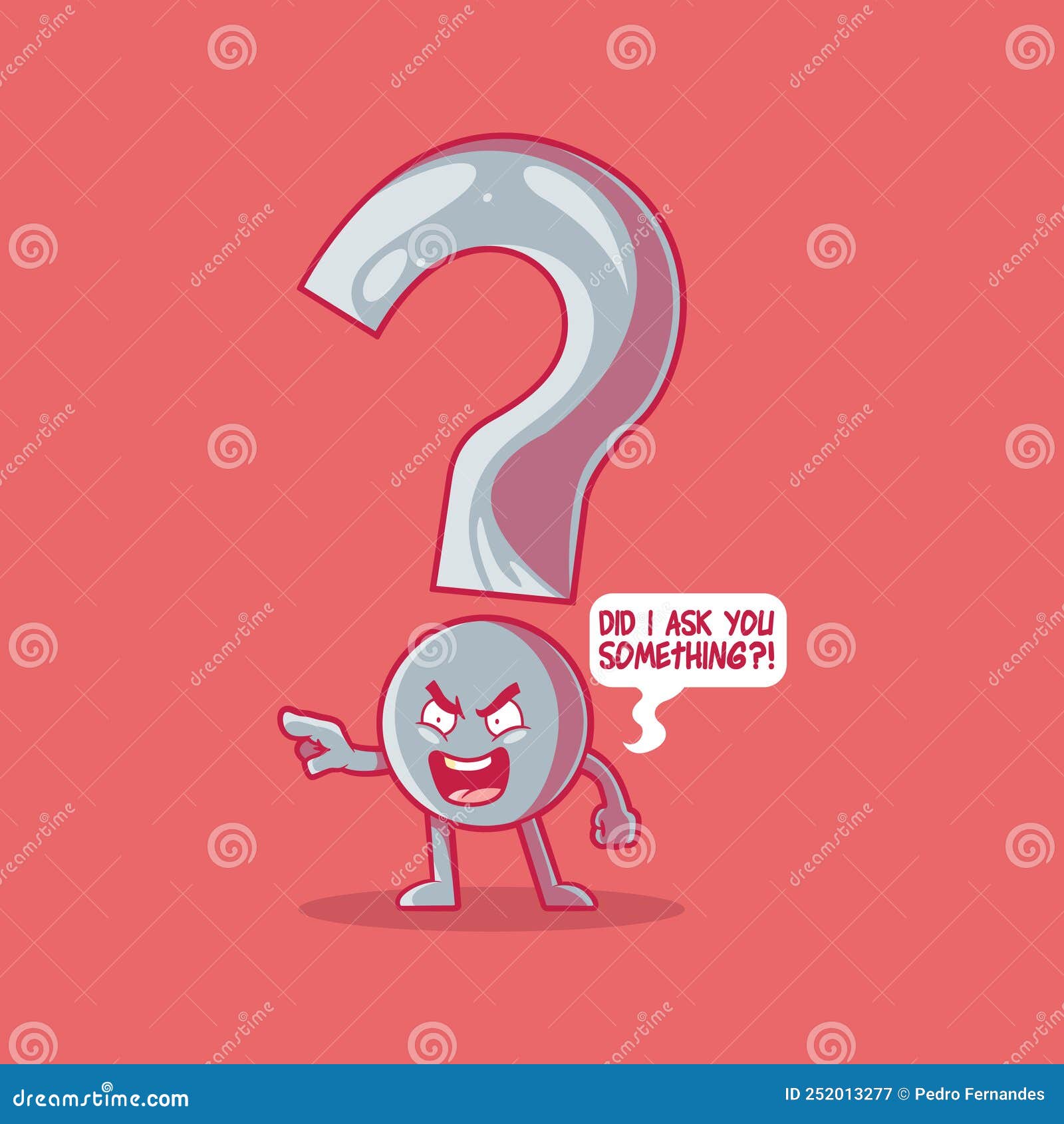 Angry Question Mark Character Vector Illustration. Stock Vector ...