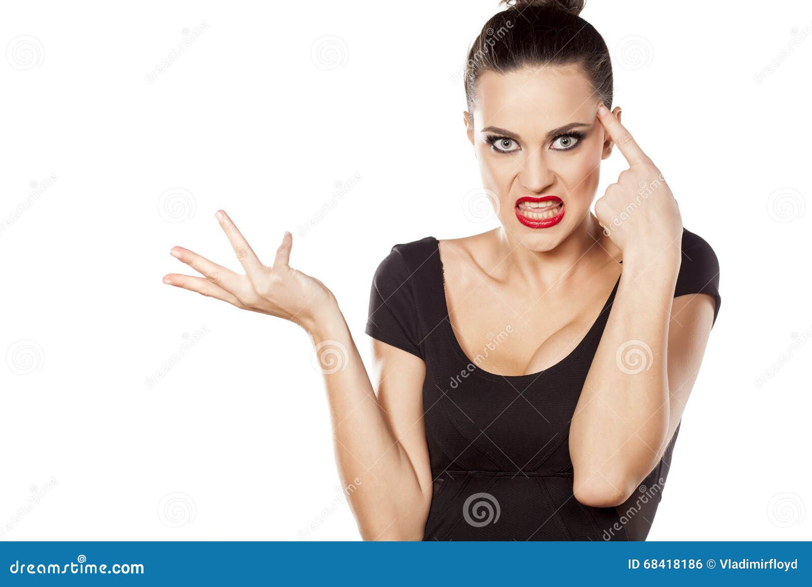 Angry and questionable stock photo. Image of woman, anger - 68418186
