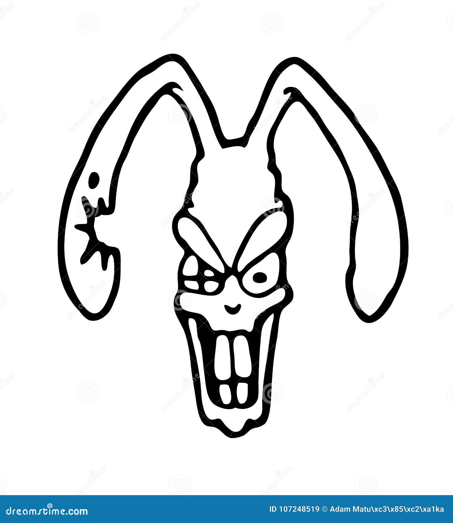 Angry rabbit stock vector. Illustration of ears, style - 107248519