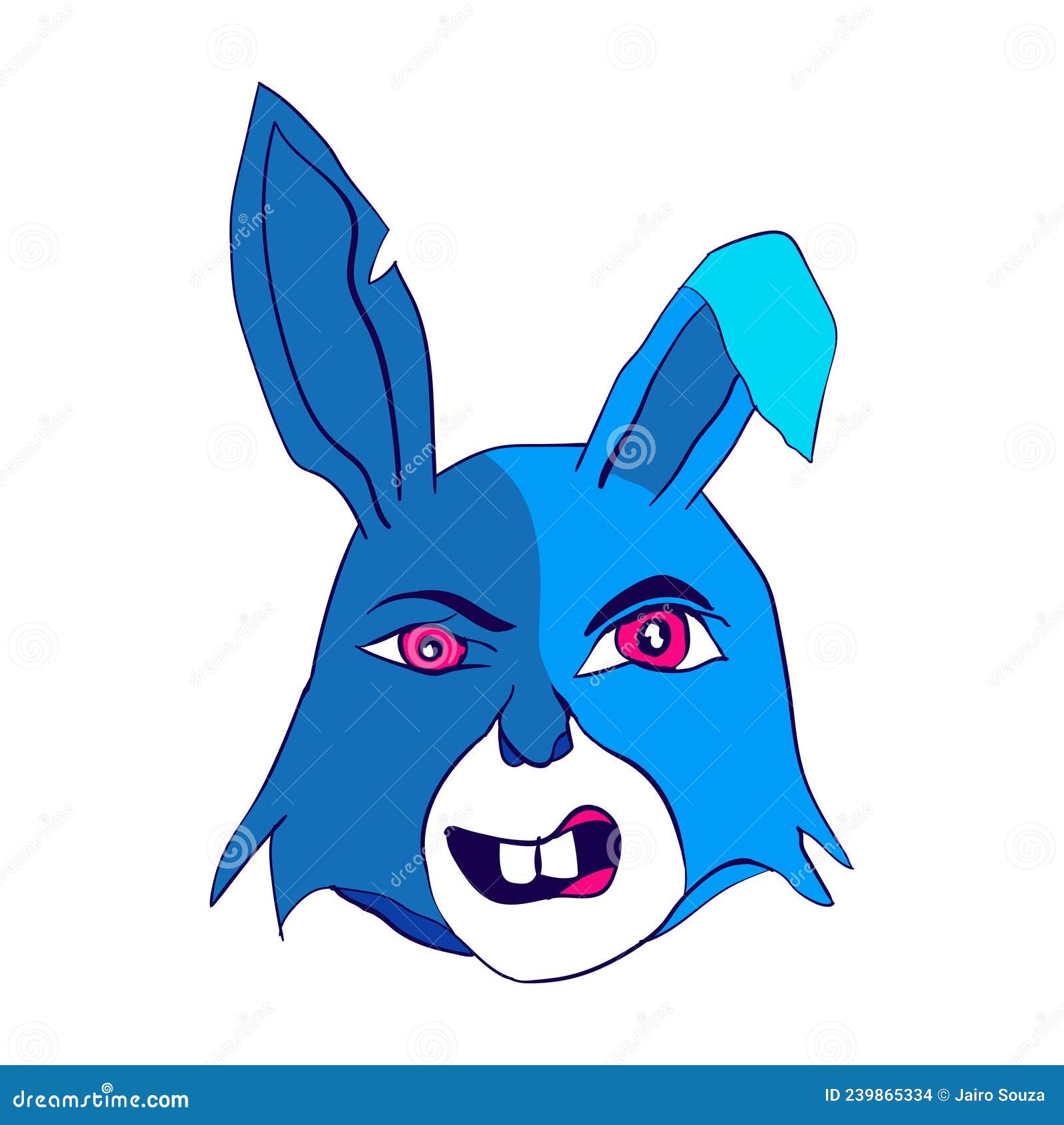 Angry Rabbit Bad Bunny Cartoon Illustration Stock Illustration ...