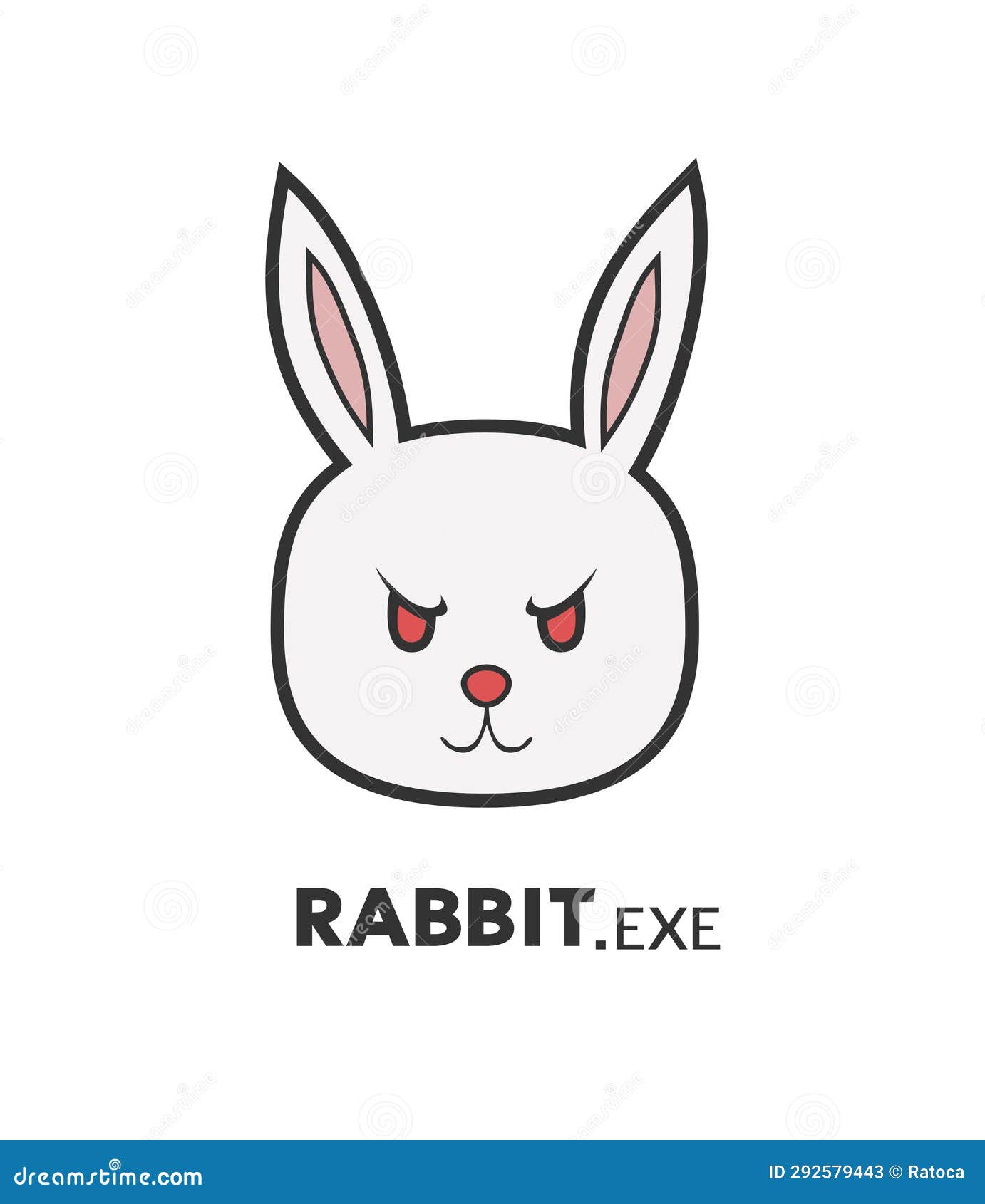 Angry rabbit draw stock vector. Illustration of rabbit - 292579443