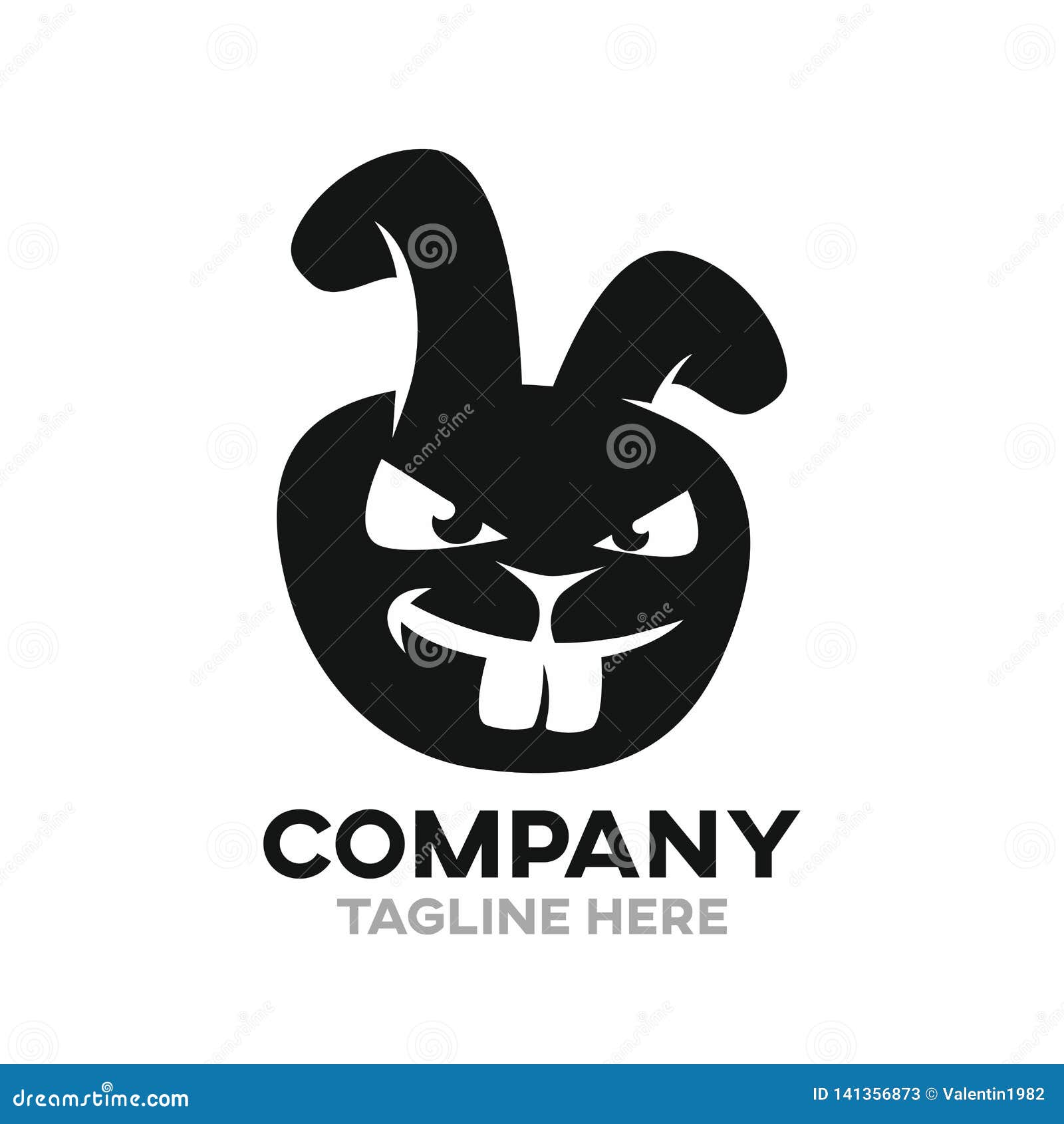 Angry Rabbit Logo. Vector Illustration. Stock Vector - Illustration of ...