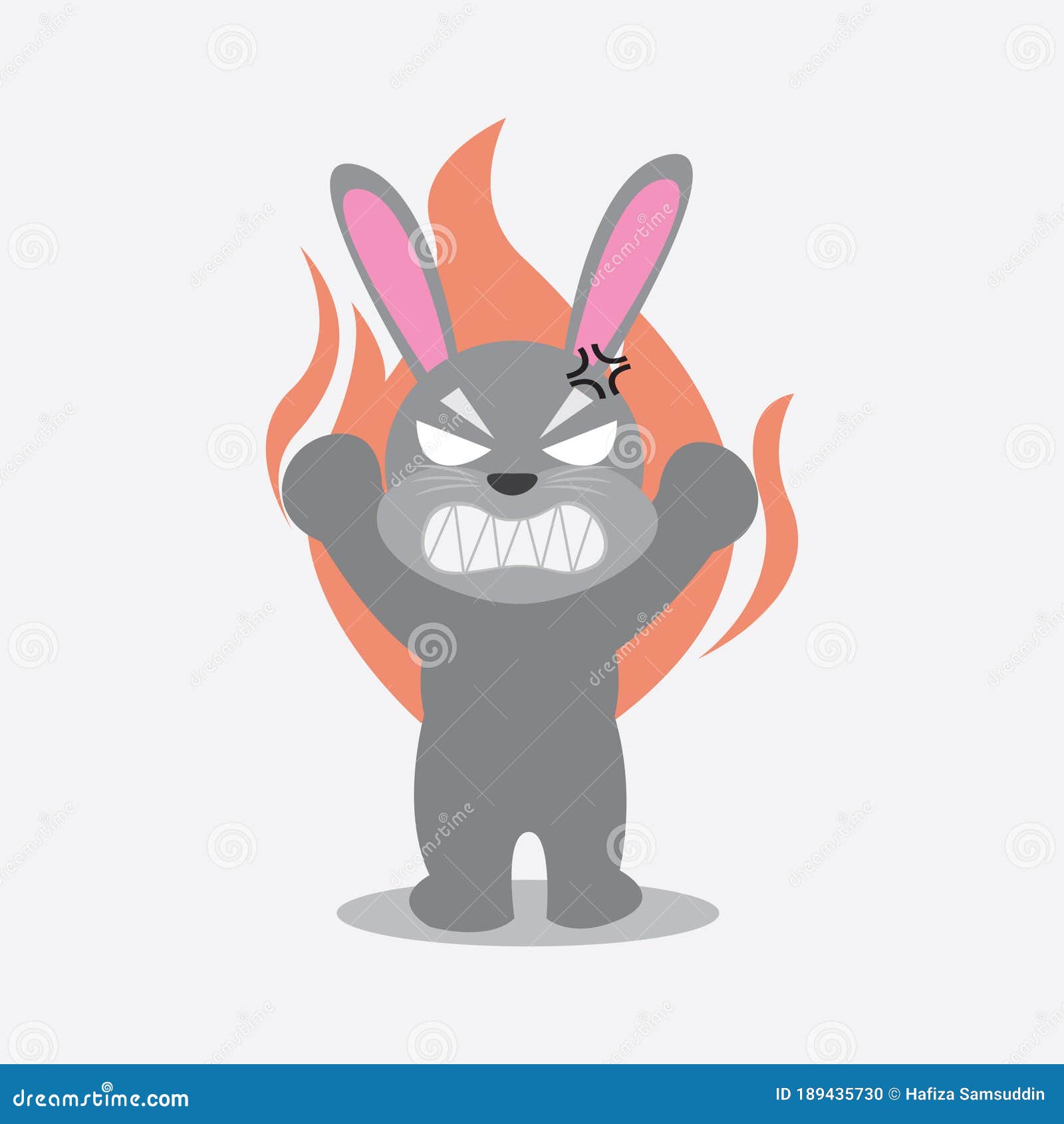 Angry Rabbit. Vector Illustration Decorative Design Stock Vector ...